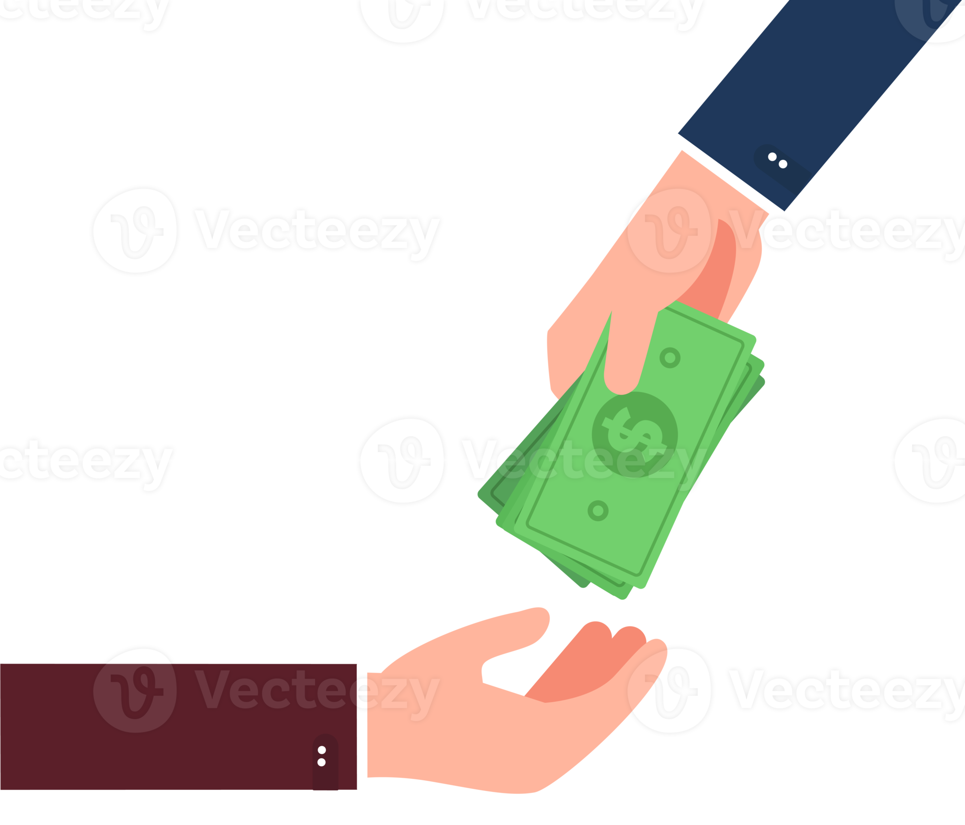 Businessman hand giving money Vector Illustration.Pay for something. Charity, donation concept ...
