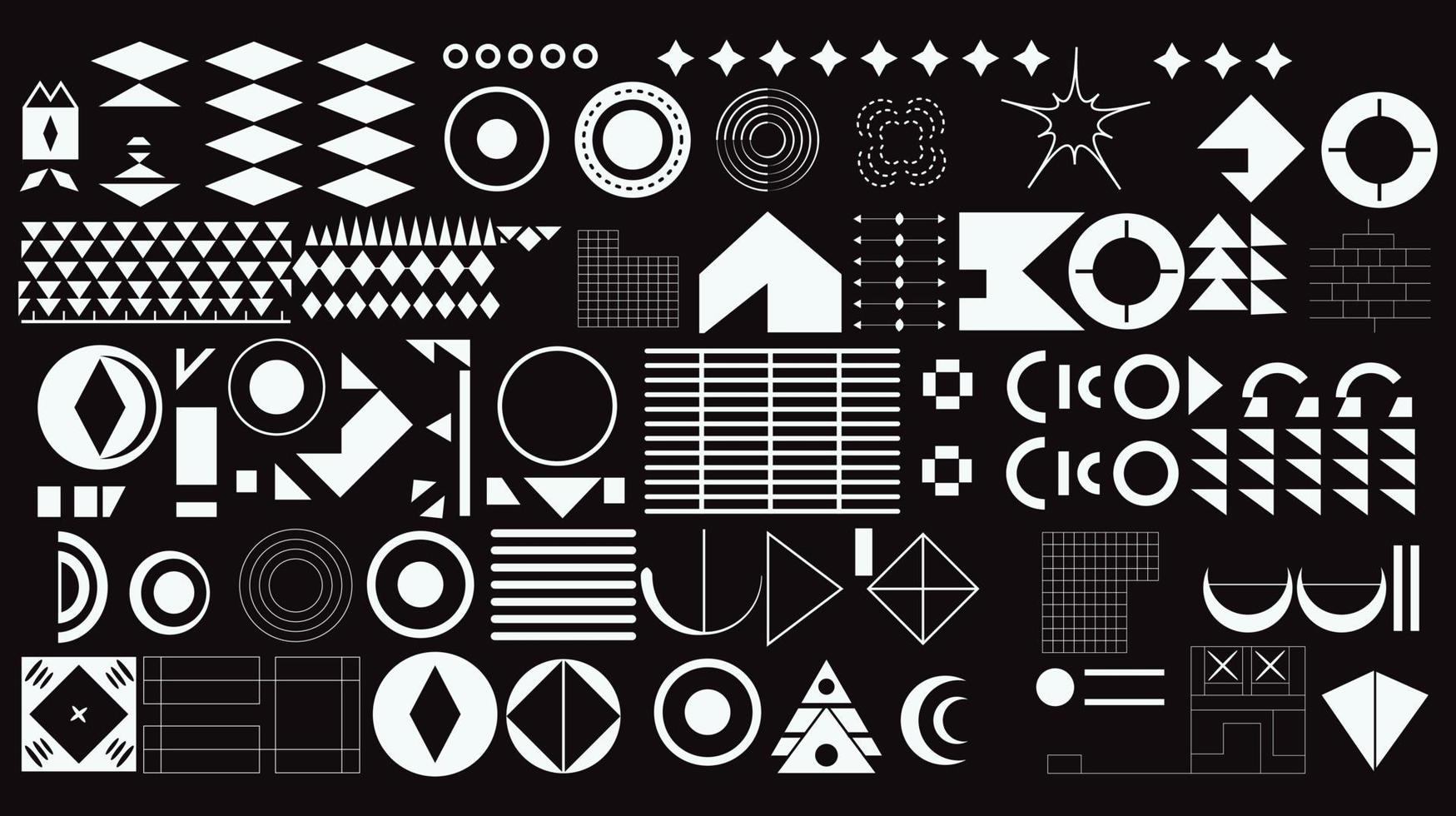 Vector Set Of Minimalist Design Elements Bold Striking Contrasty Sharp Dramatic