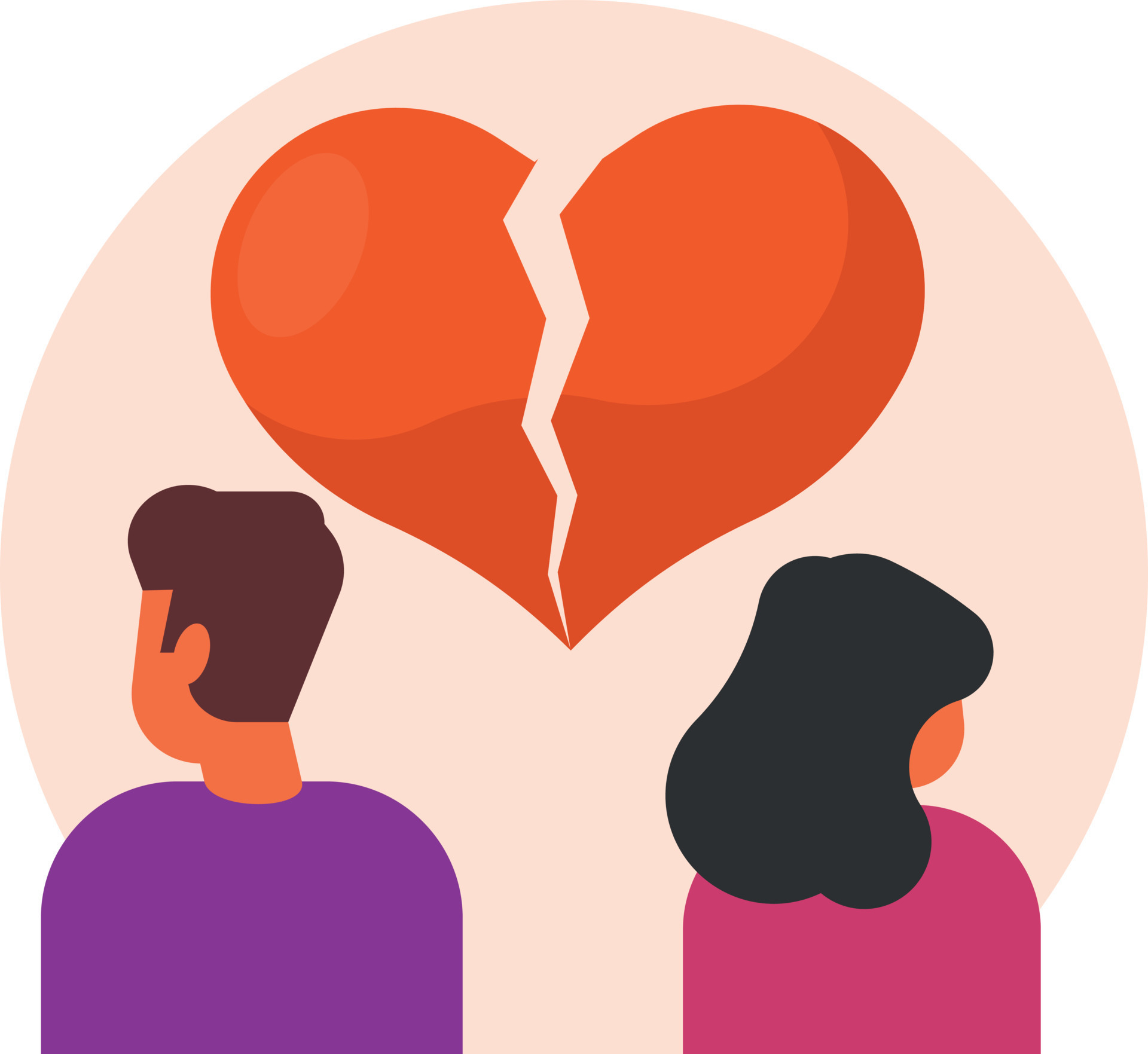 End Of Love, A Romantic Breakup, Vector Concept 22974942 Vector Art at Vecteezy