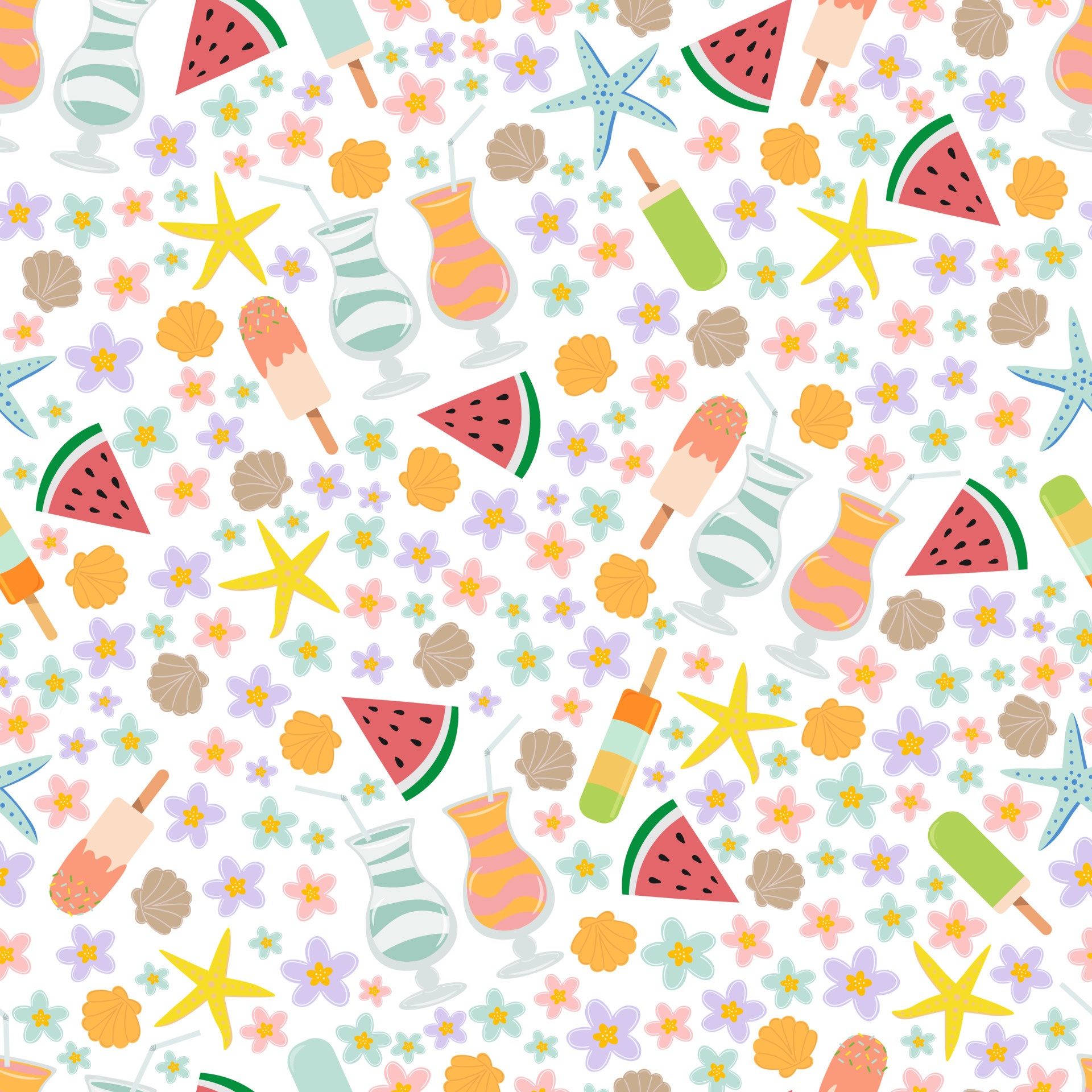 Seamless pattern with summer elements 22975430 Vector Art at Vecteezy