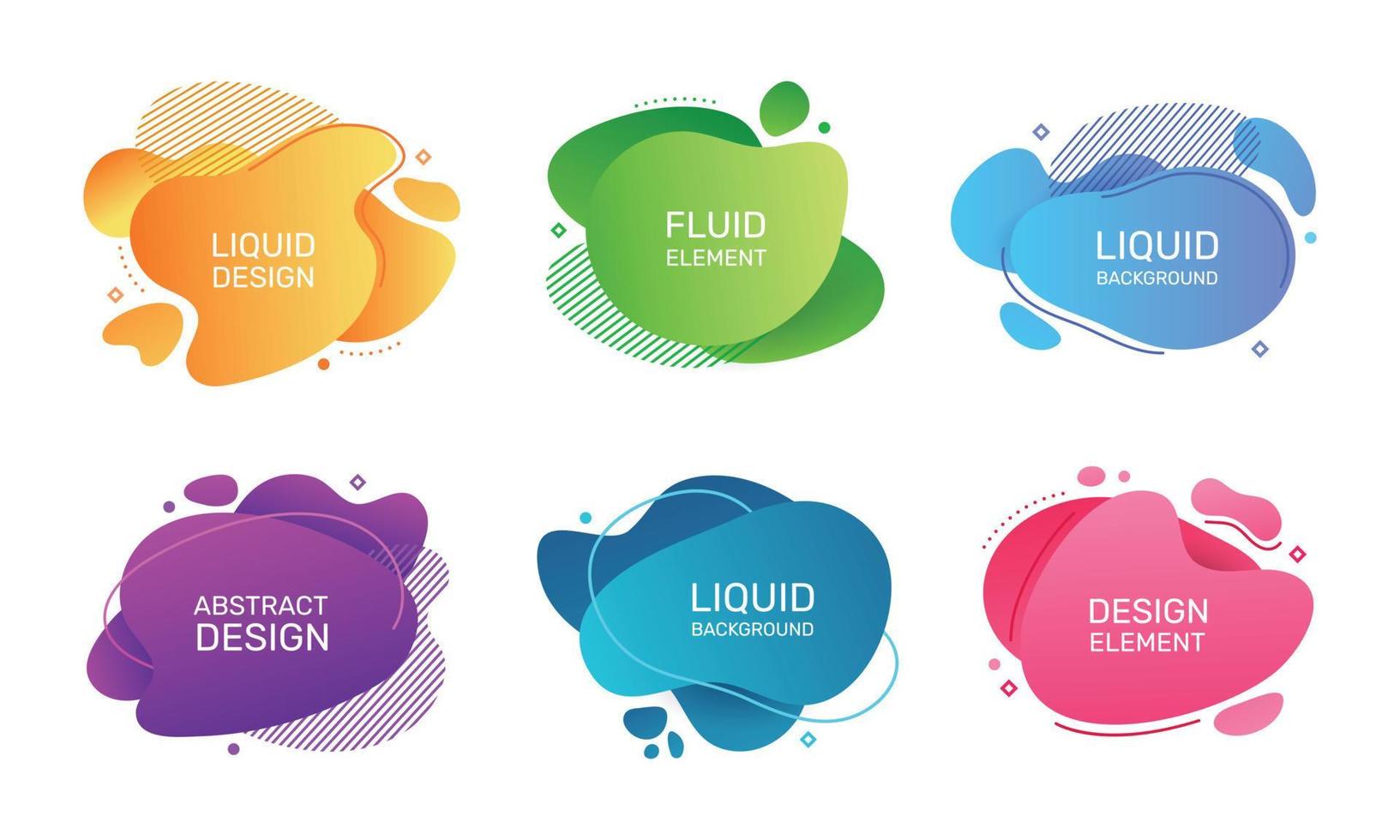Abstract liquid elements, organic fluid bubble shapes. Modern gradient blobs, geometric graphic ...