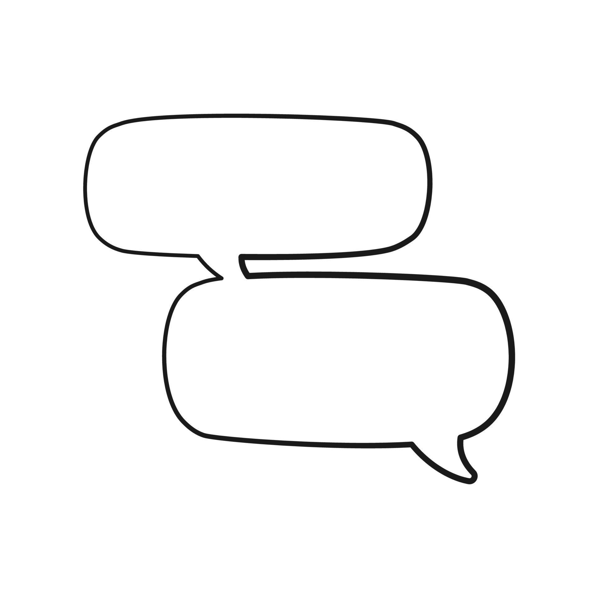 Empty Speech Bubble Multiple Conversation Template Comic Speech Bubble Doodle Outline Vector
