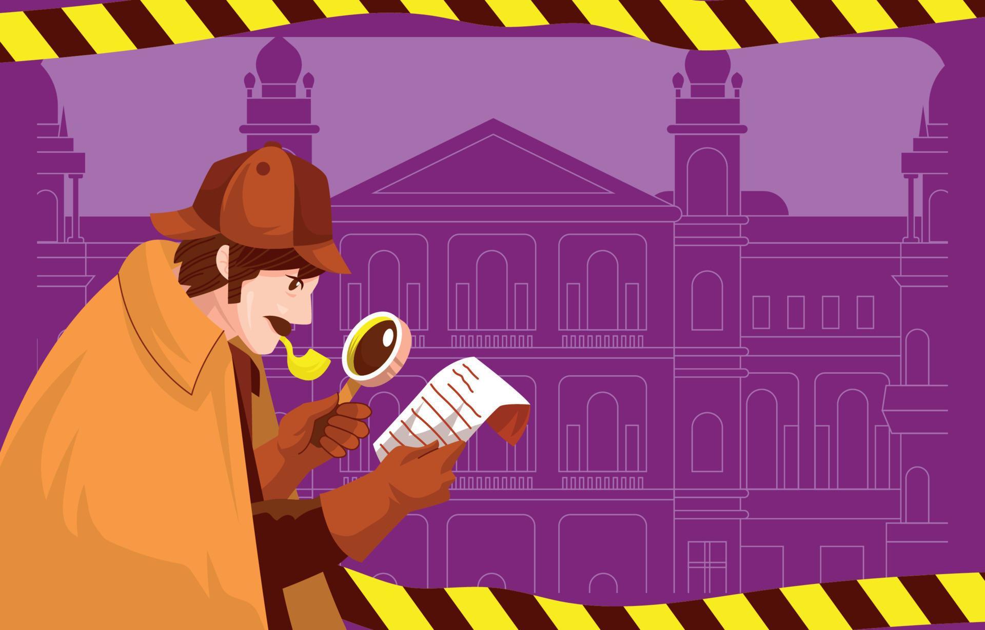 Detectives on Duty Working Solve Criminal Case Concept Background ...