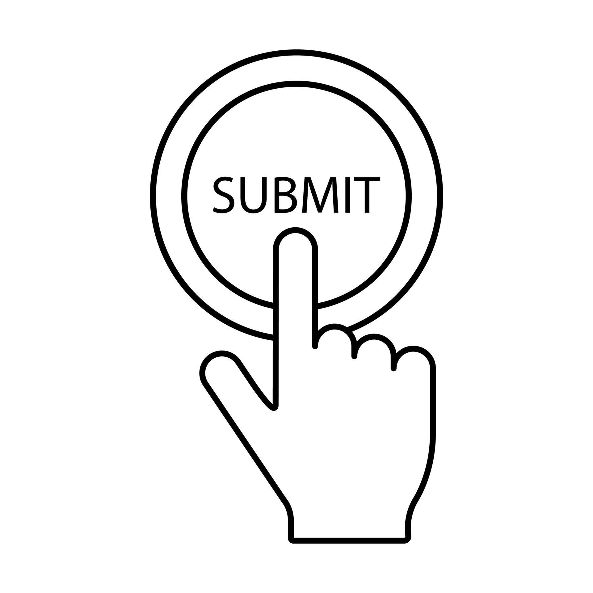 Hand click submit button icon vector for graphic design, logo, website ... Hand click submit button icon vector for graphic design, logo, website ...