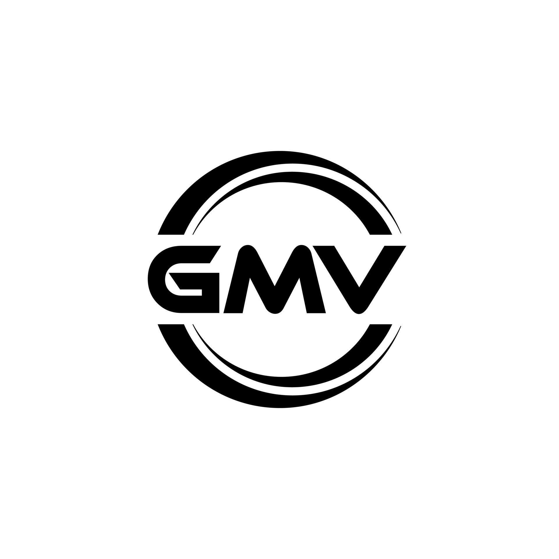 GMV letter logo design in illustration. Vector logo, calligraphy designs for logo, Poster ...