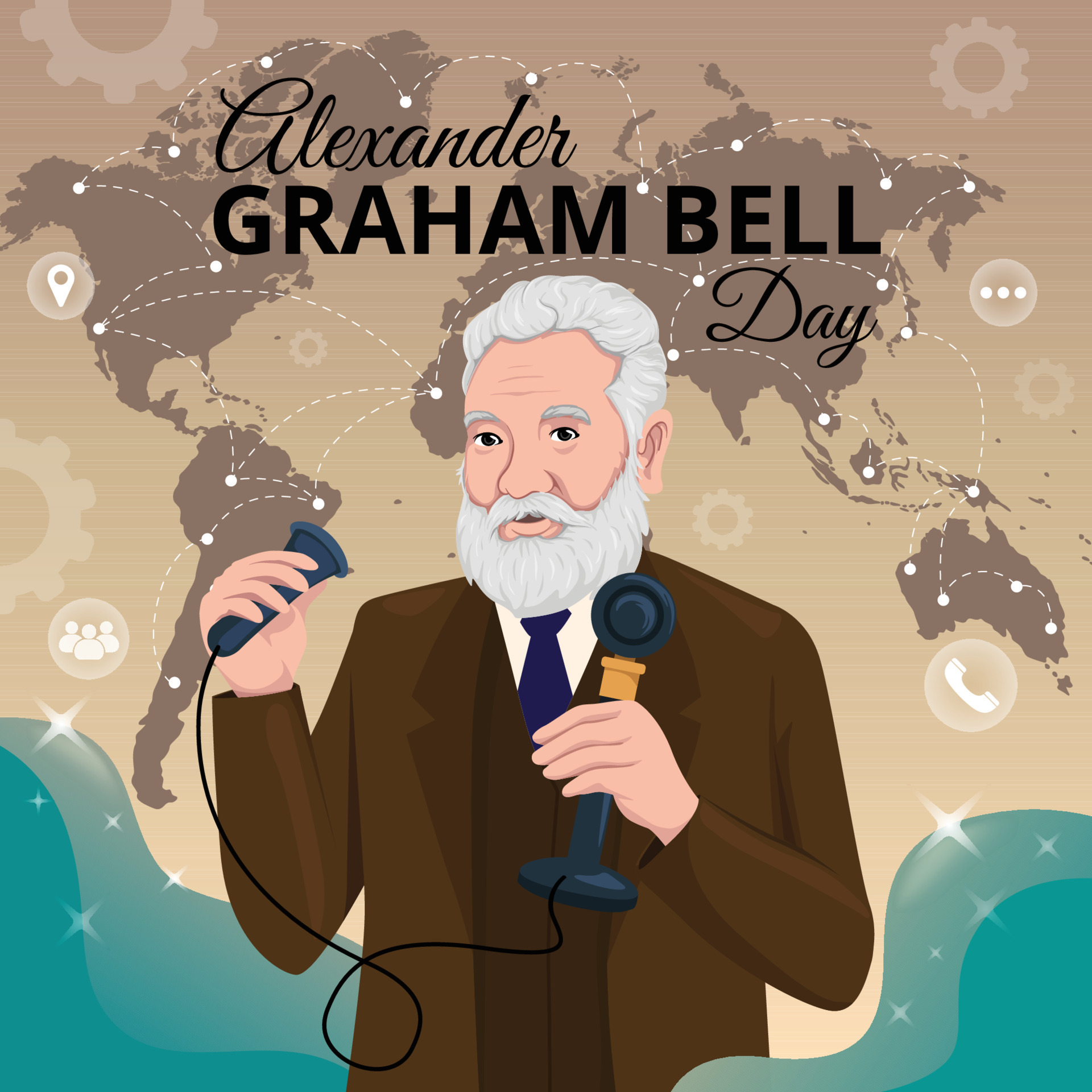 Alexander Graham Bell Day Design Concept 22987257 Vector Art at Vecteezy