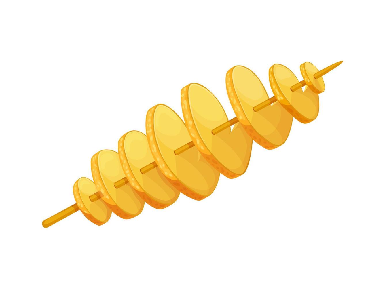 Cartoon Tornado Potato Spiral Korean Street Food 22989035 Vector Art
