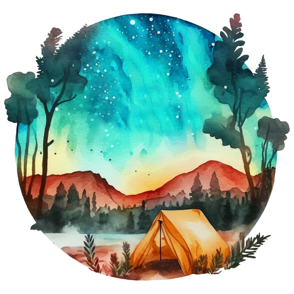 Free Watercolor Camping Clipart watercolor 22990198 PNG with ...