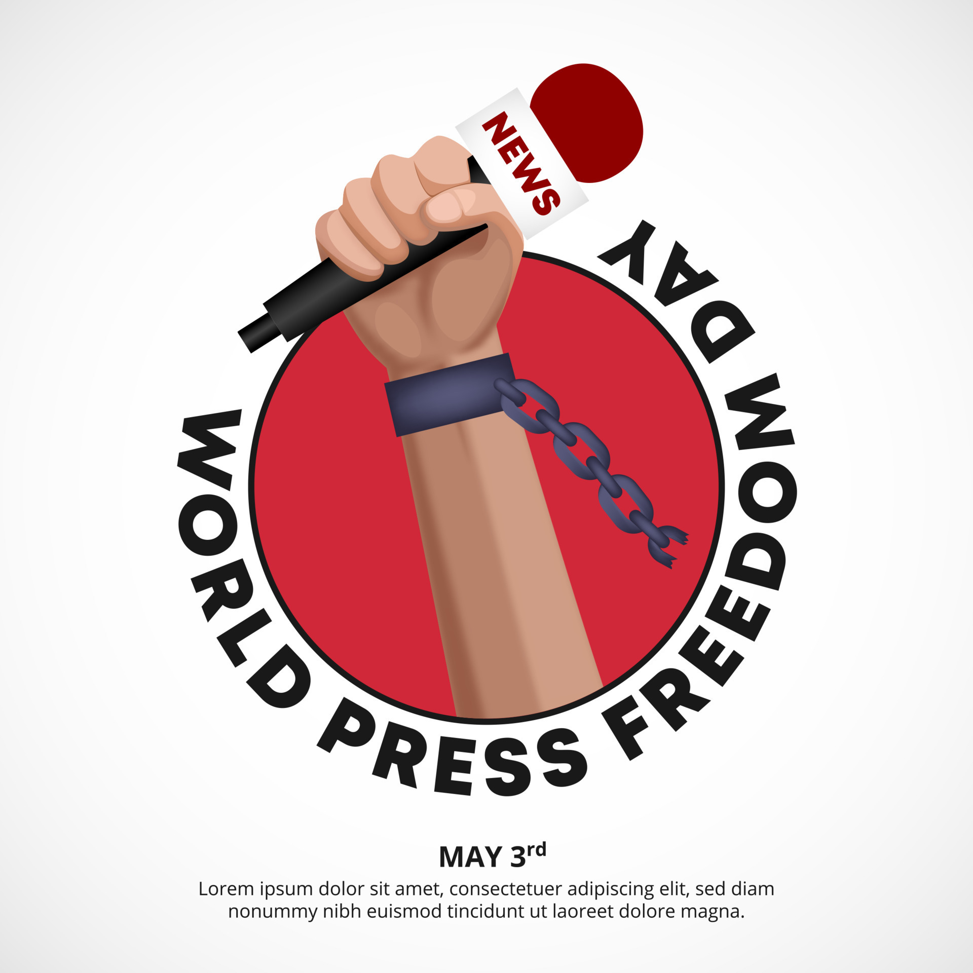 World Press Freedom Day Background With A Reporters Hand With A