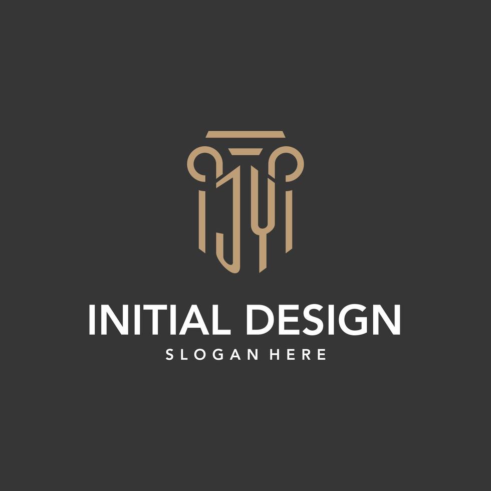 JY logo monogram with pillar style design 22991381 Vector Art at Vecteezy