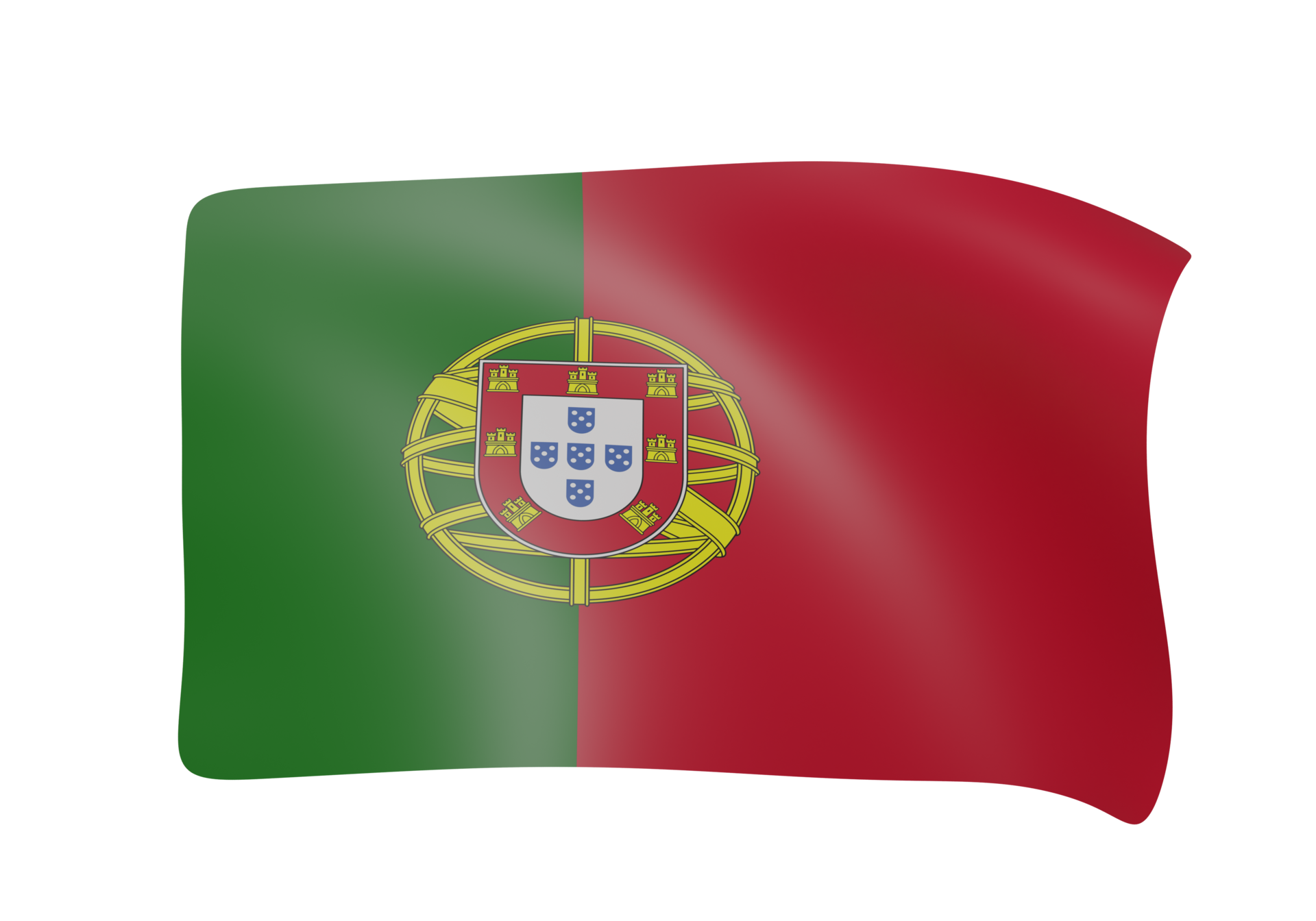 Portugal ondulación bandera 3d hacer 22992295 PNG