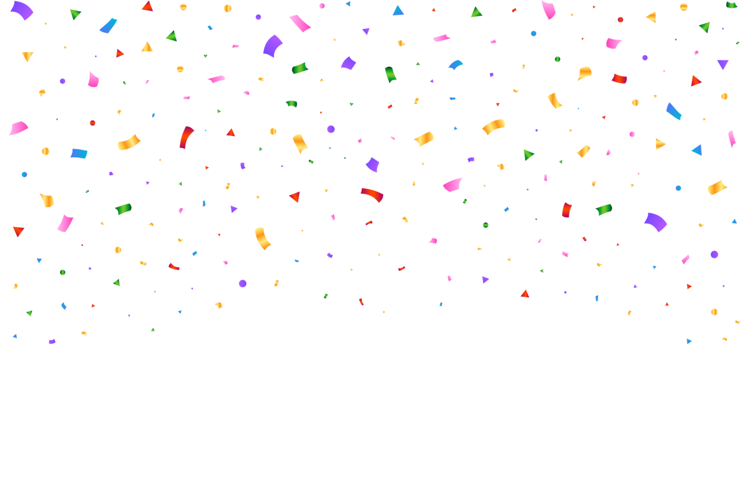 Colorful confetti falling isolated on transparent background. Colorful tinsel falling PNG. Event ...