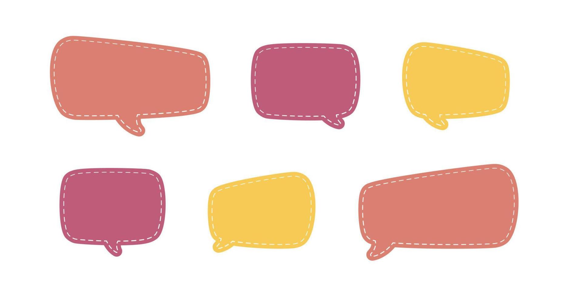 Blank Cute Speech Bubble With Dashed Line Simple Flat Scrapbook