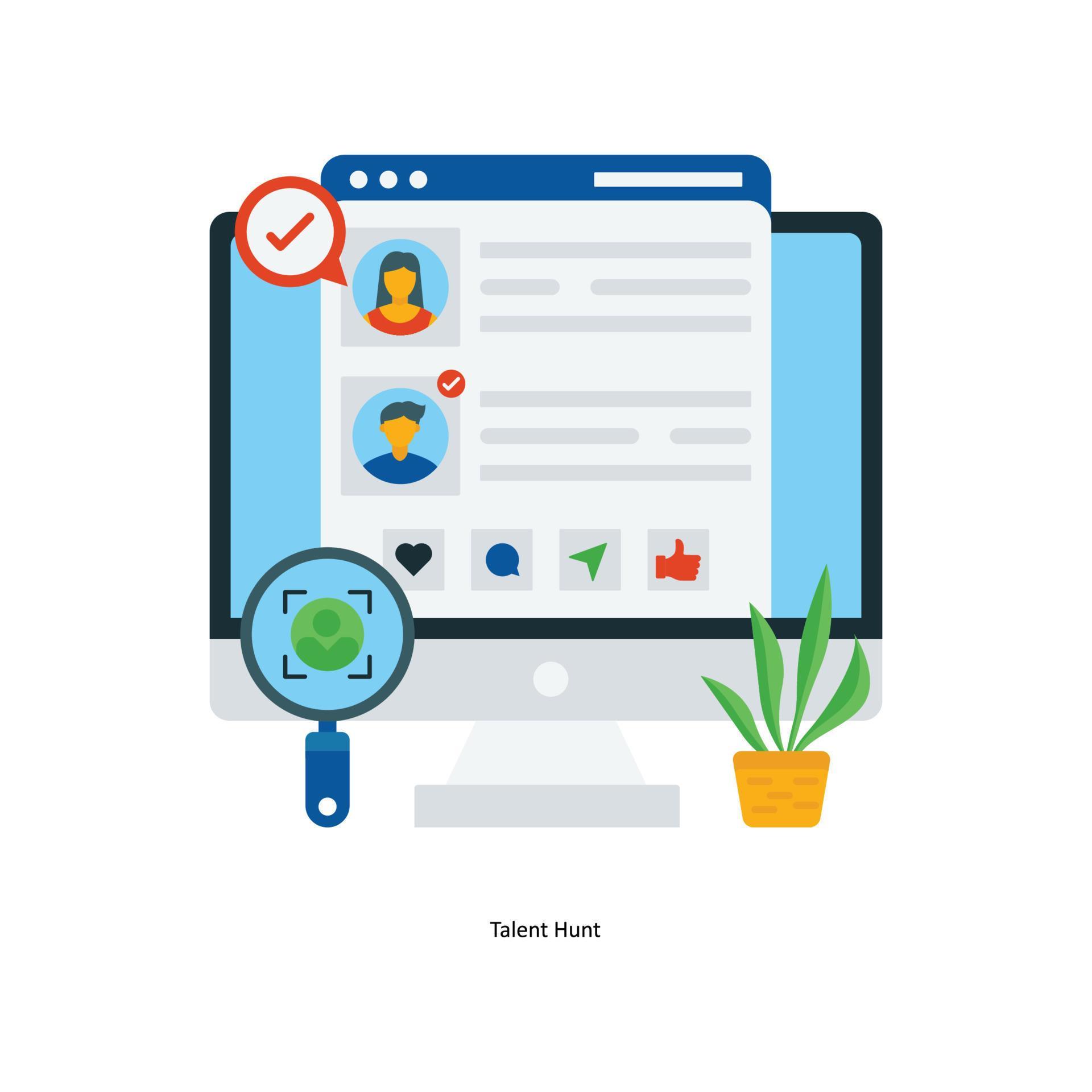 Talent Hunt Vector Flat Icons. Simple stock illustration stock 22995774 ...