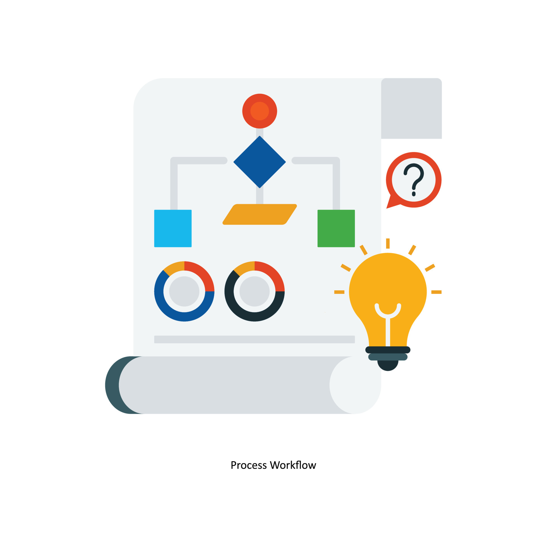 Process Workflow Vector Flat Icons. Simple stock illustration stock ...
