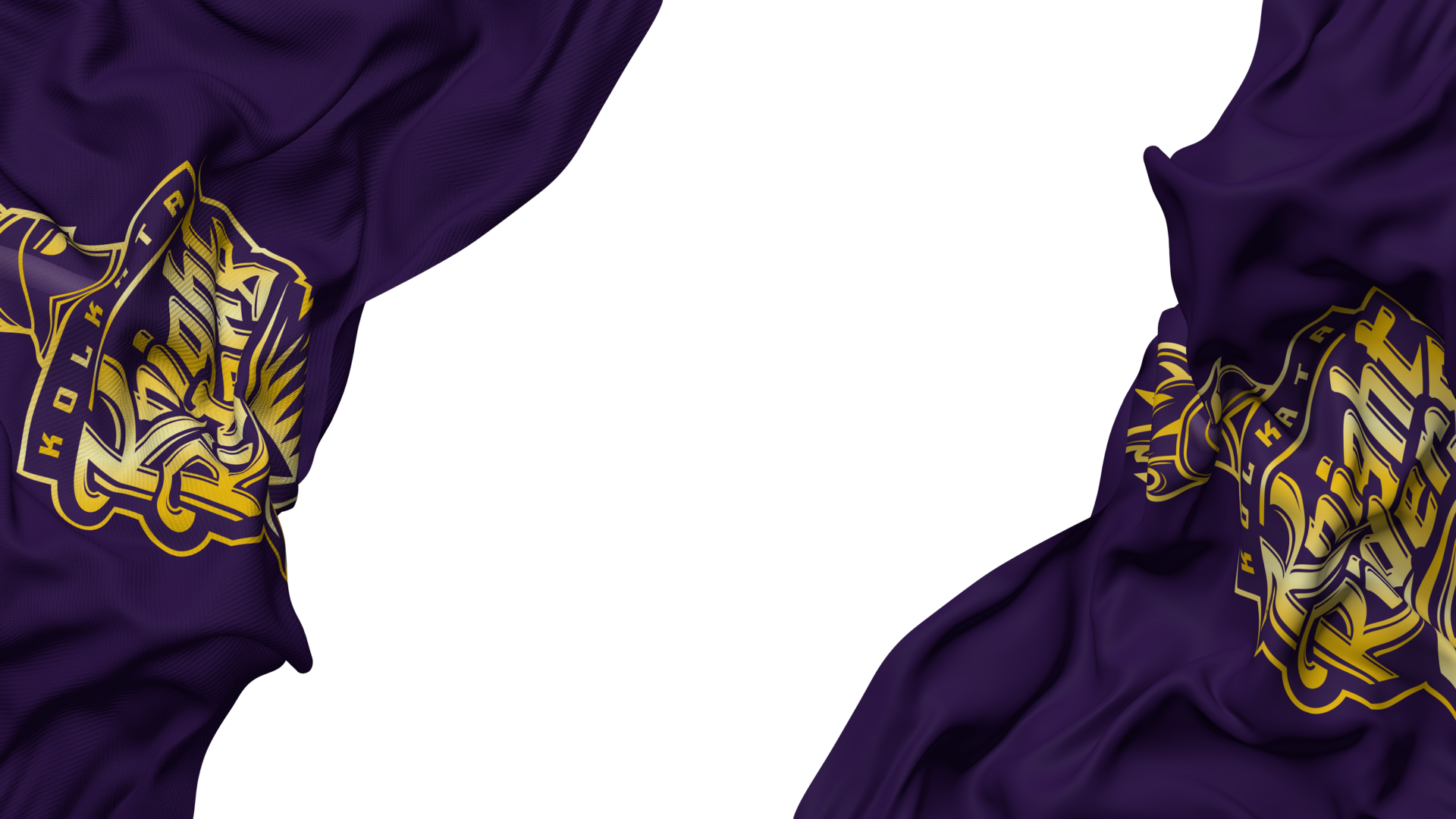 Kolkata Knight Riders Kkr Flag Cloth Wave Banner In The Corner With Bump And Plain Texture