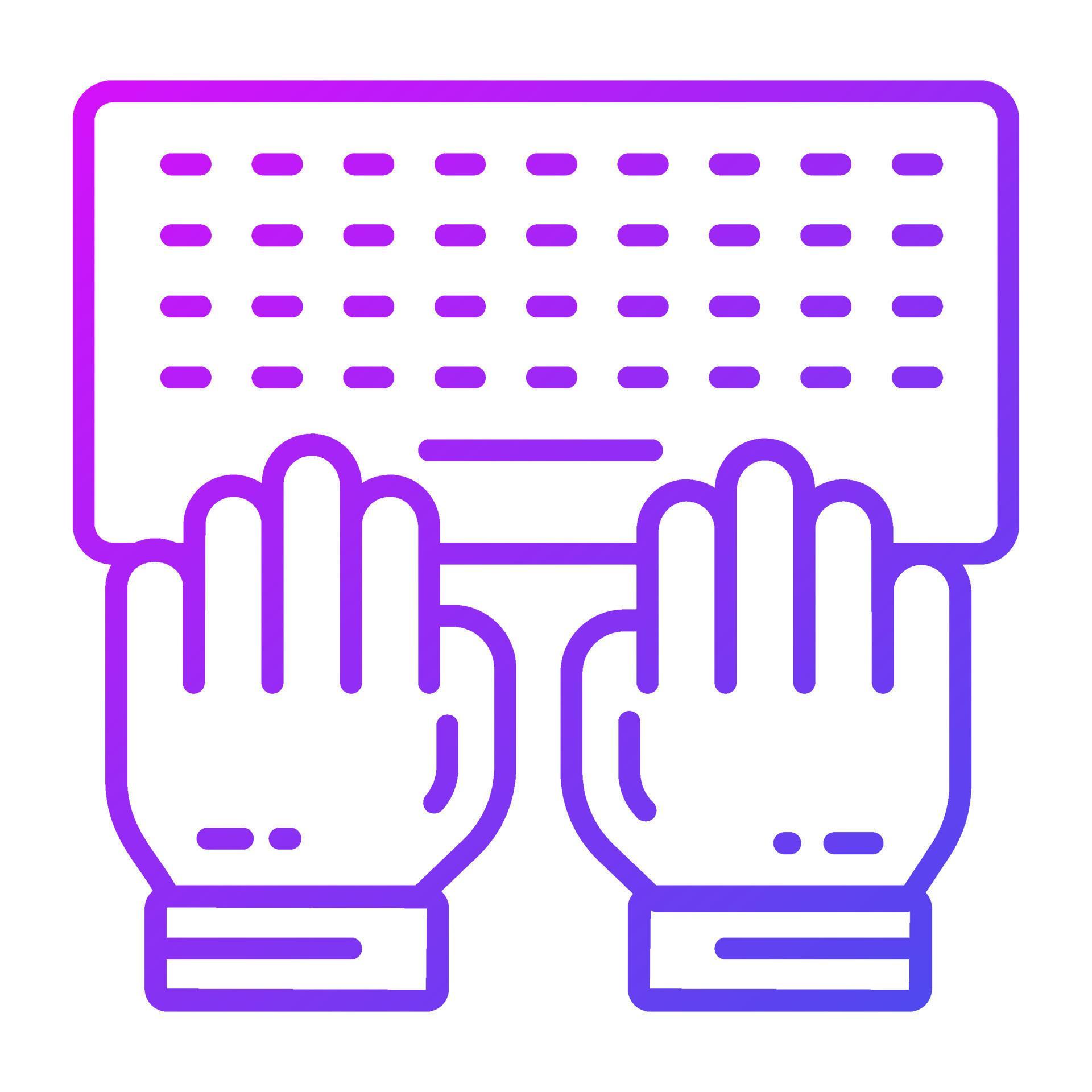 Hands on keyboard concept of typing vector, unique icon 22998850 Vector ...
