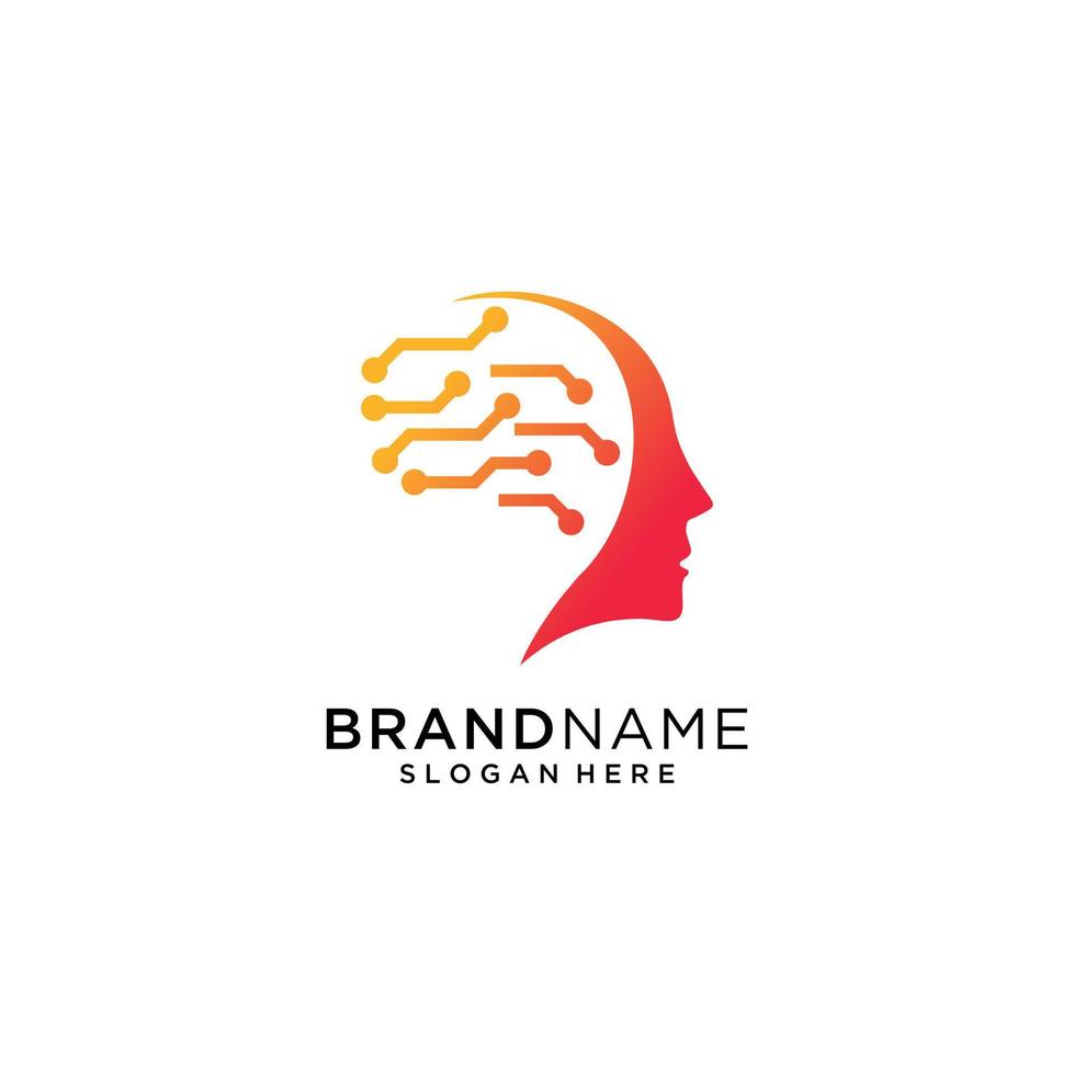Brain Technology Mind Data Logo Design Template 23000003 Vector Art at ...