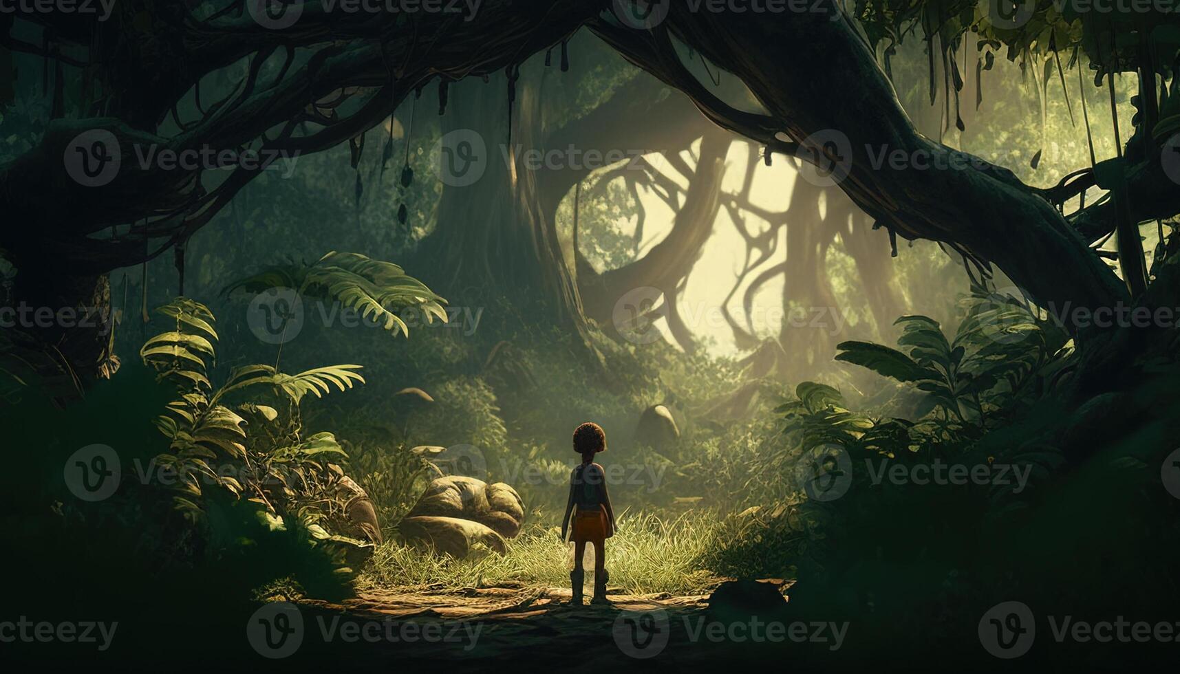 childrens exploring jungle, digital art illustration, 23005386 Stock ... childrens exploring jungle, digital art illustration, 23005386 Stock ...