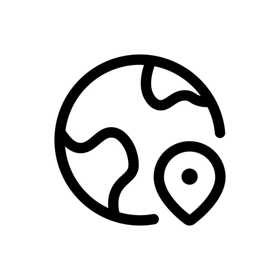 Simple Earth icon combined with Placeholder on it. The icon can be used ...