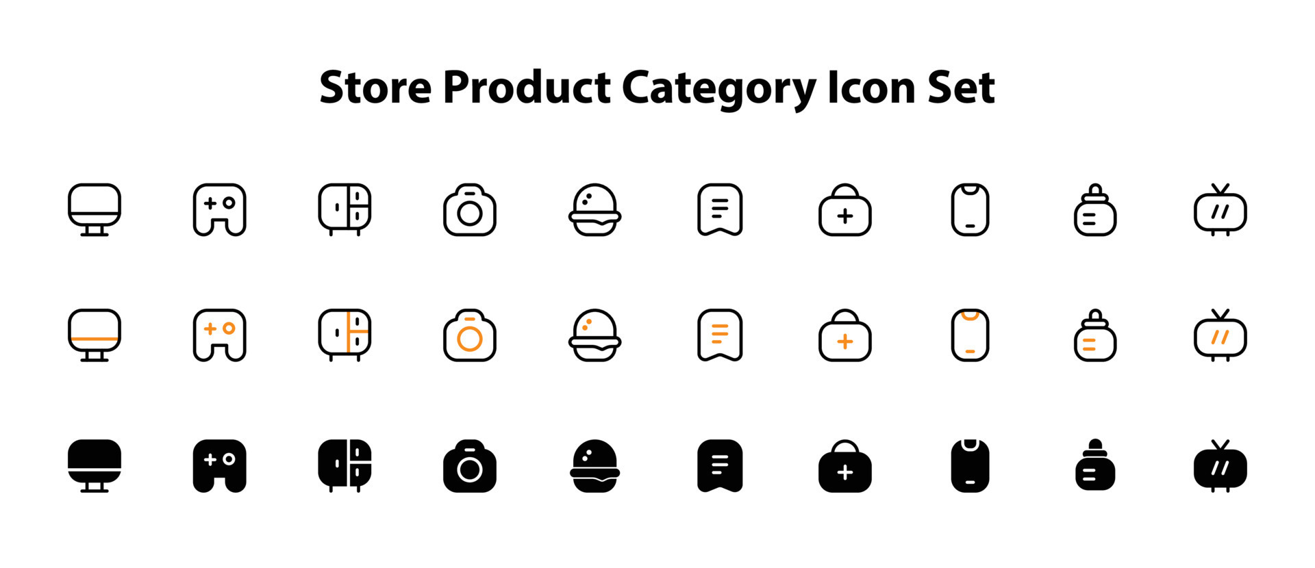 Store Product Icon Set 23006455 Vector Art at Vecteezy