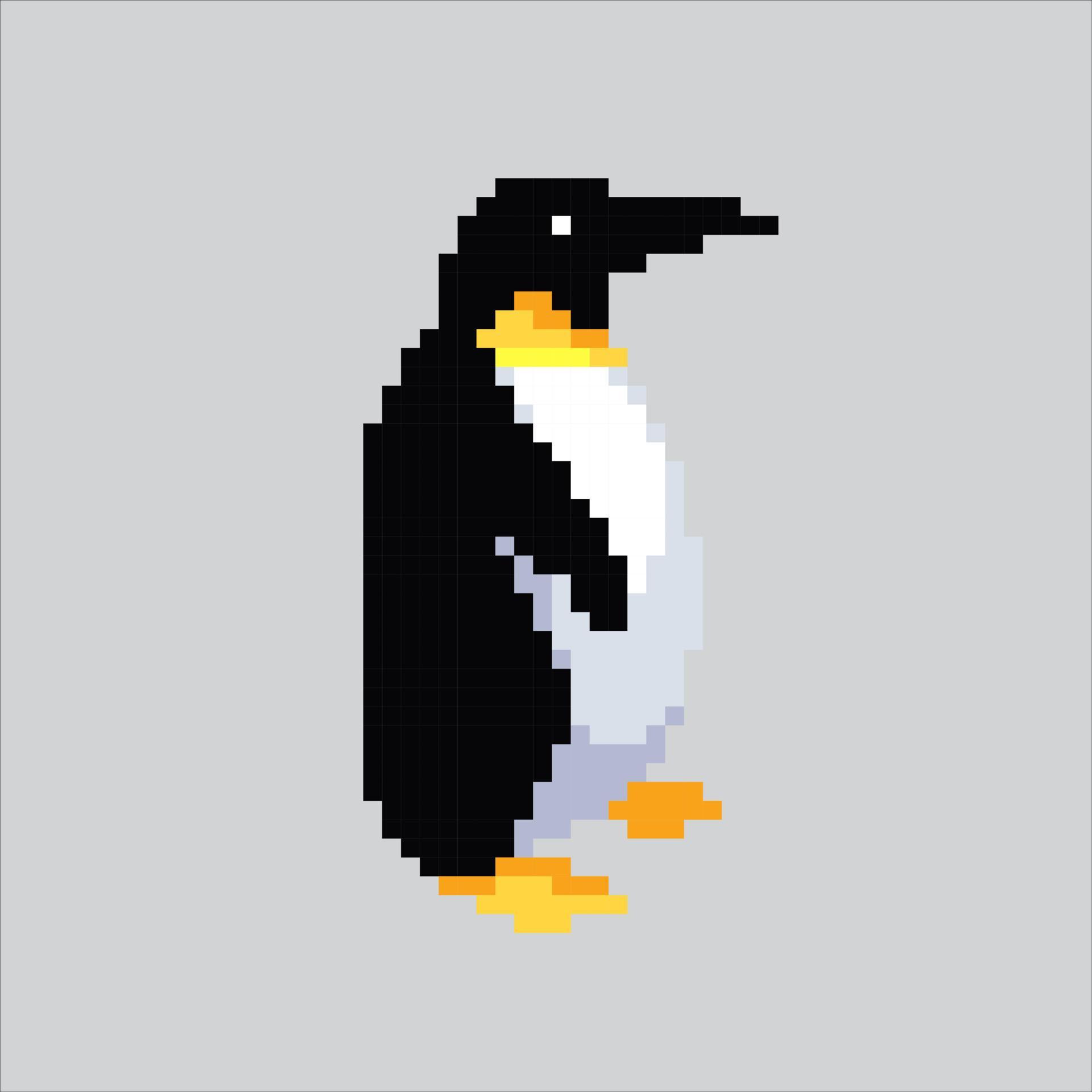Pixel art illustration Penguin. Pixelated Penguin. Penguin Bird animal pixelated for the pixel ...