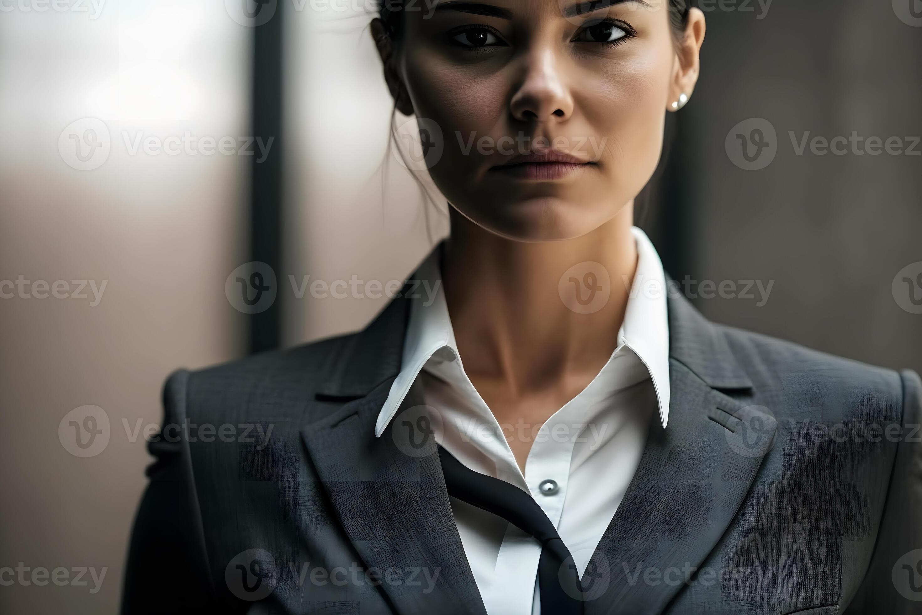 Portrait of a successful confident business woman. Neural network ...