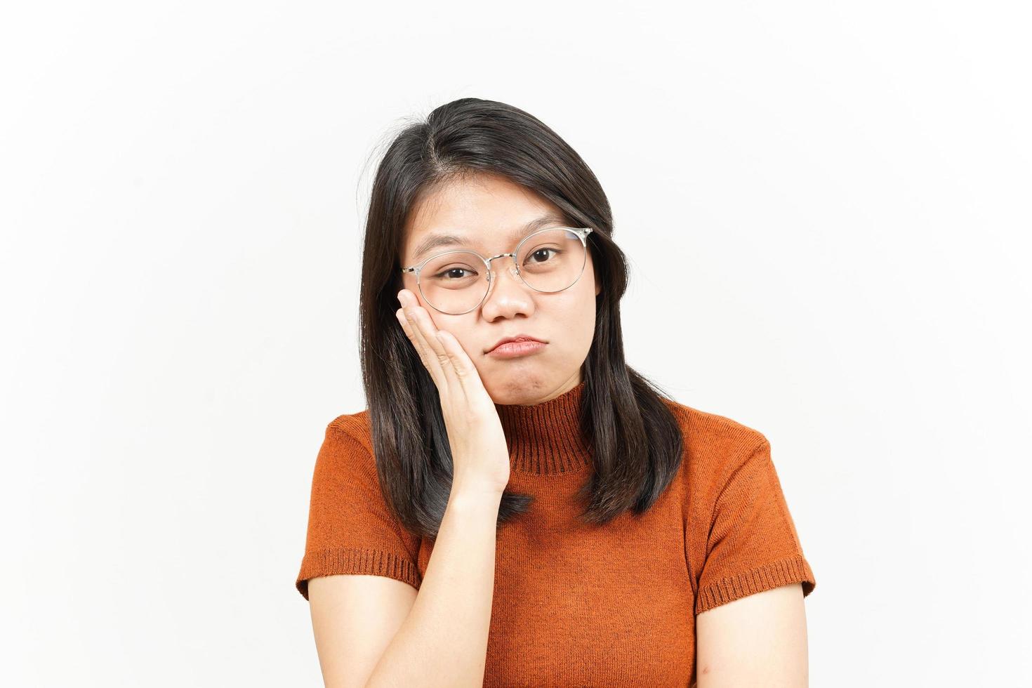 Boring Gesture Of Beautiful Asian Woman Isolated On White Background ...