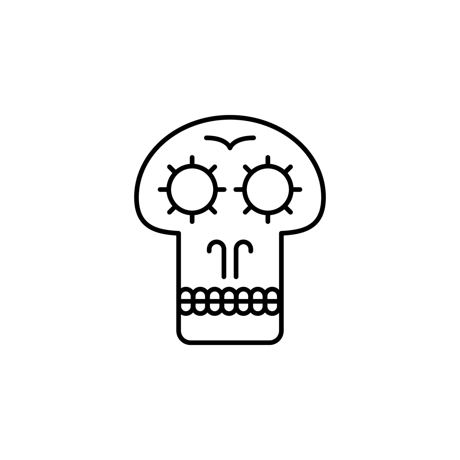 Day Of The Dead Skull Vector Icon Illustration 23013967 Vector Art At Vecteezy