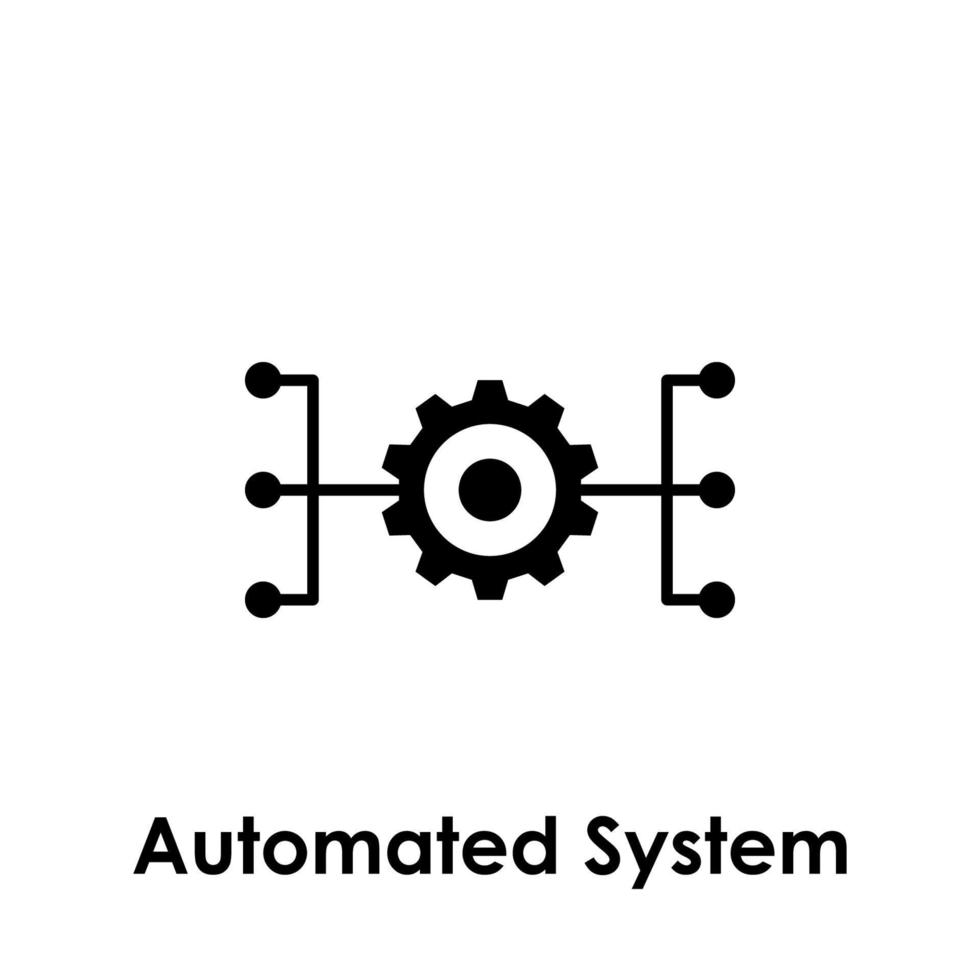 gear, connection, settings, automated system vector icon illustration ...