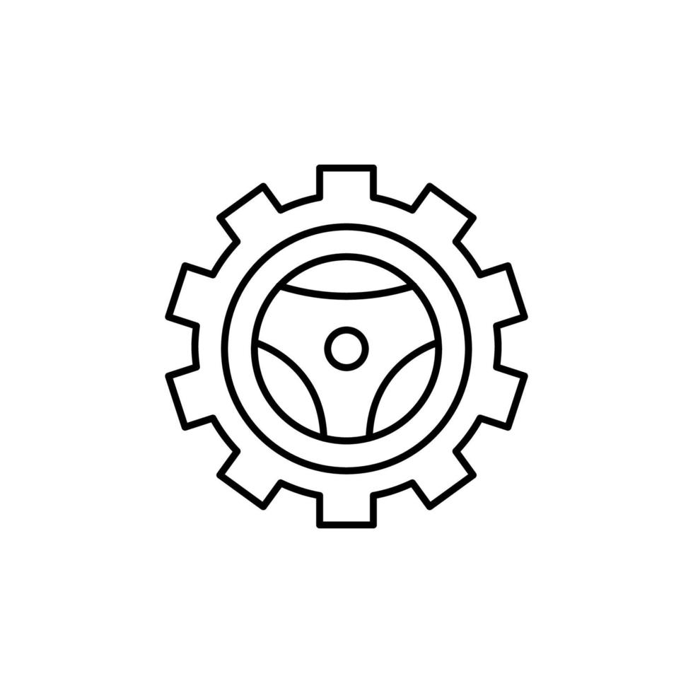 Gear, steering wheel vector icon illustration 23013997 Vector Art at ...