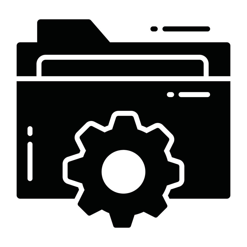 Gear With Folder Icon Of Folder Setting In Modern Style 23014202