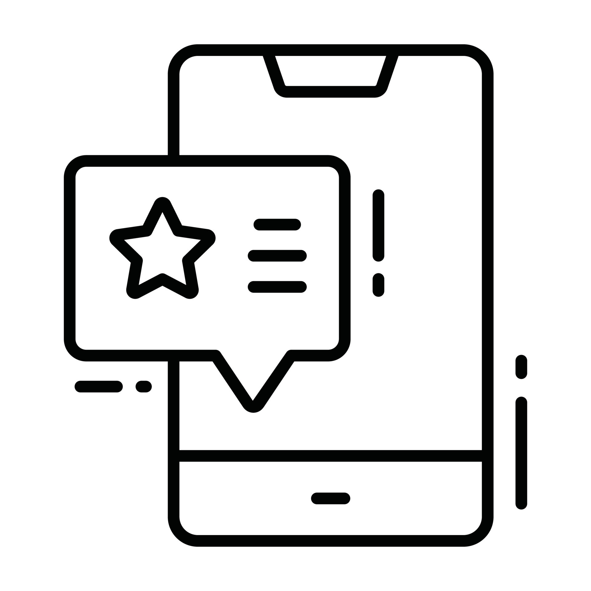 Star Inside Chat Bubble With Mobile Denoting Mobile App Rating Vector