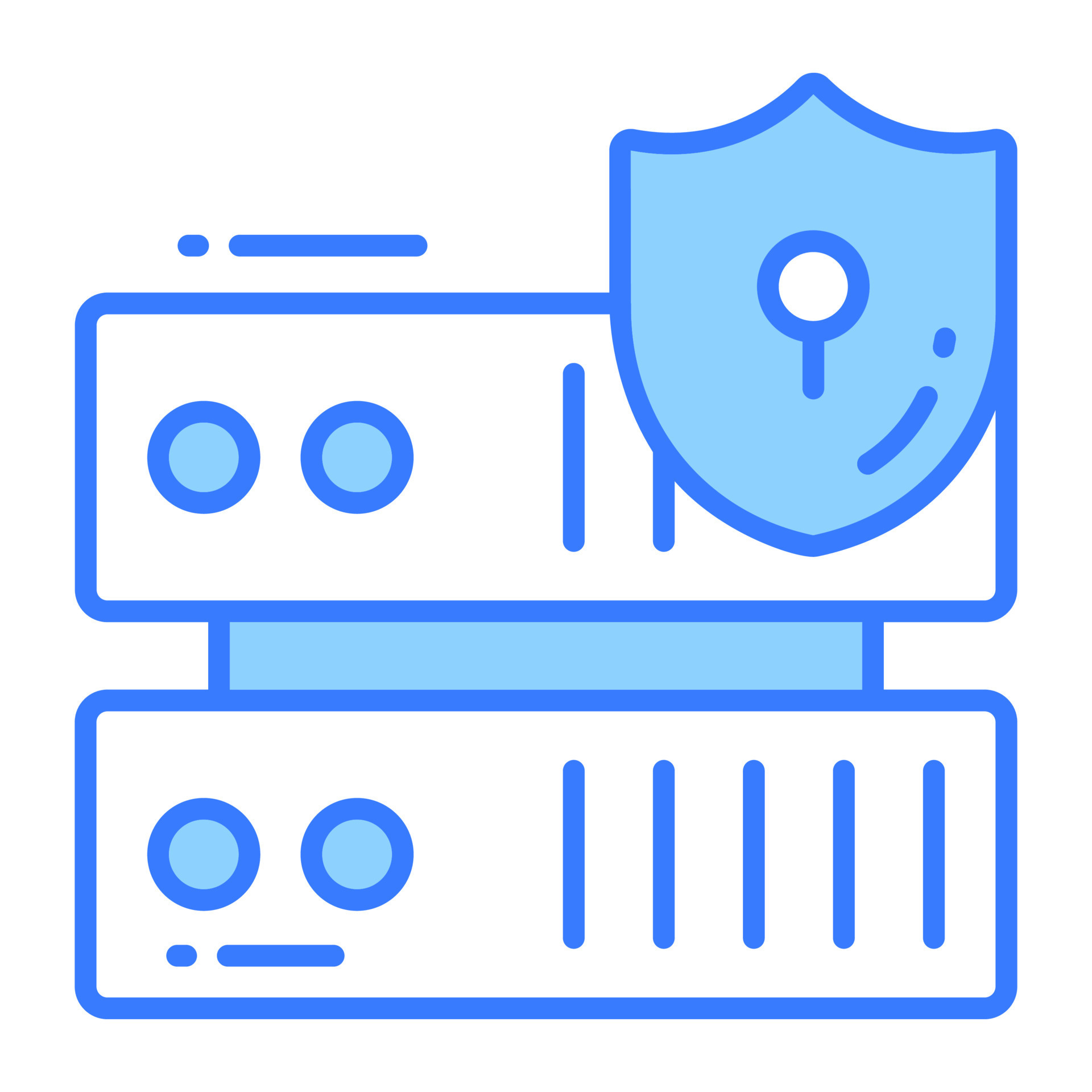 Protection Shield With Data Server Showing Concept Of Data Server