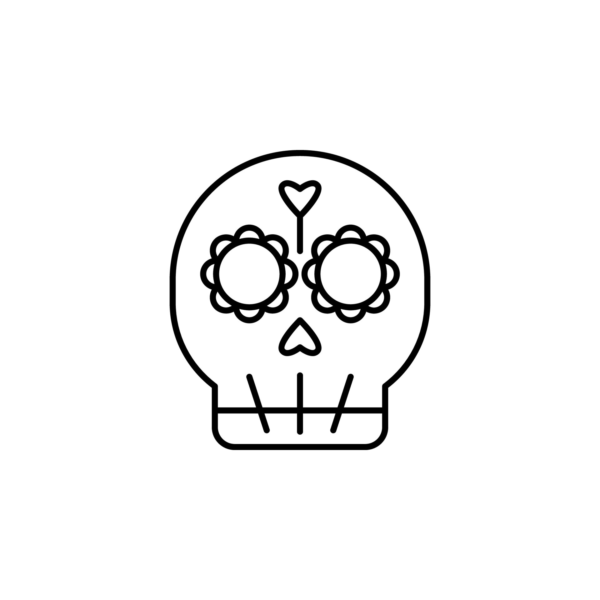 Day Of The Dead Skull Vector Icon Illustration 23016854 Vector Art At Vecteezy