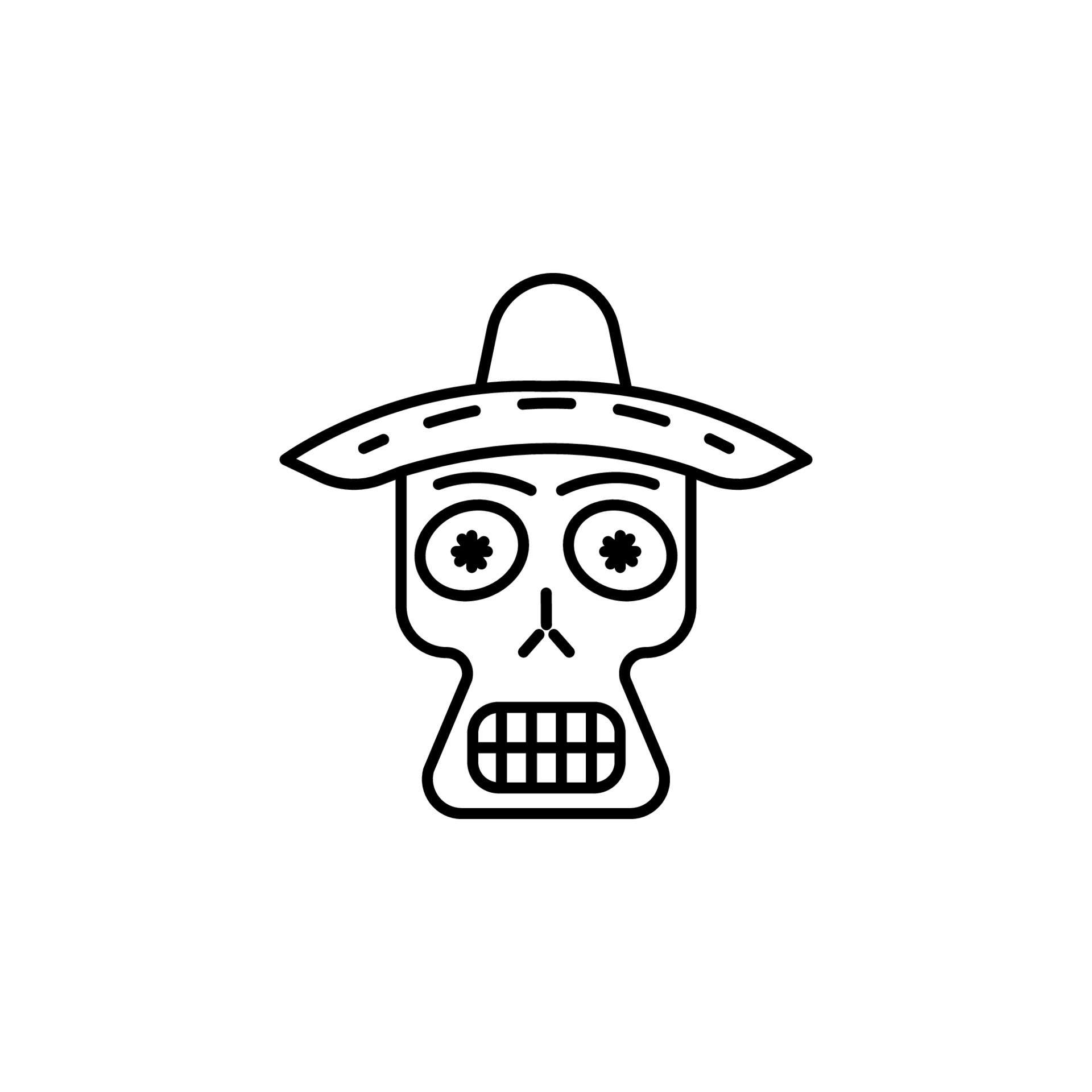Day Of The Dead Skull Vector Icon Illustration 23017178 Vector Art At Vecteezy