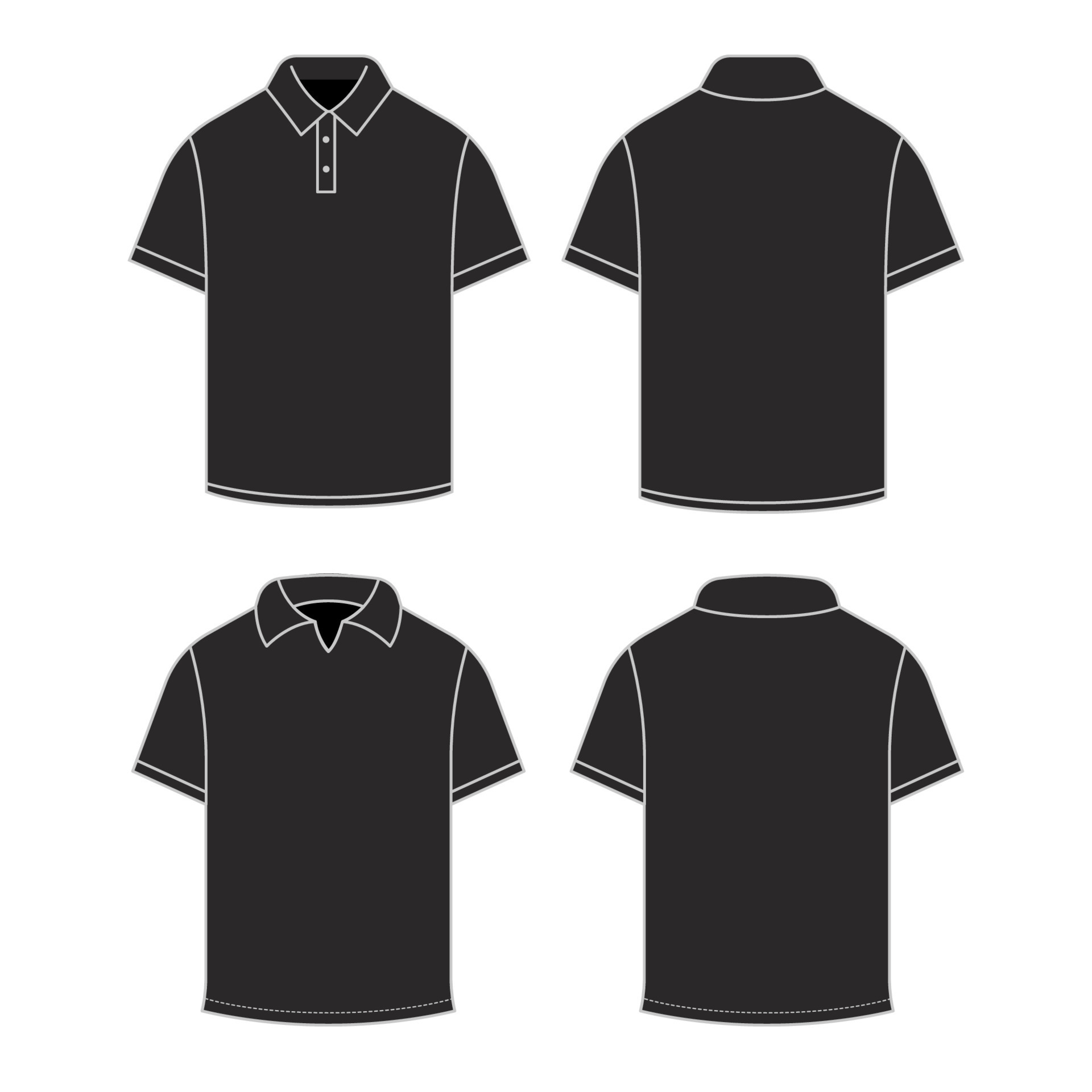 Black Polo T Shirt Template Vector Art Icons And Graphics For Free Download
