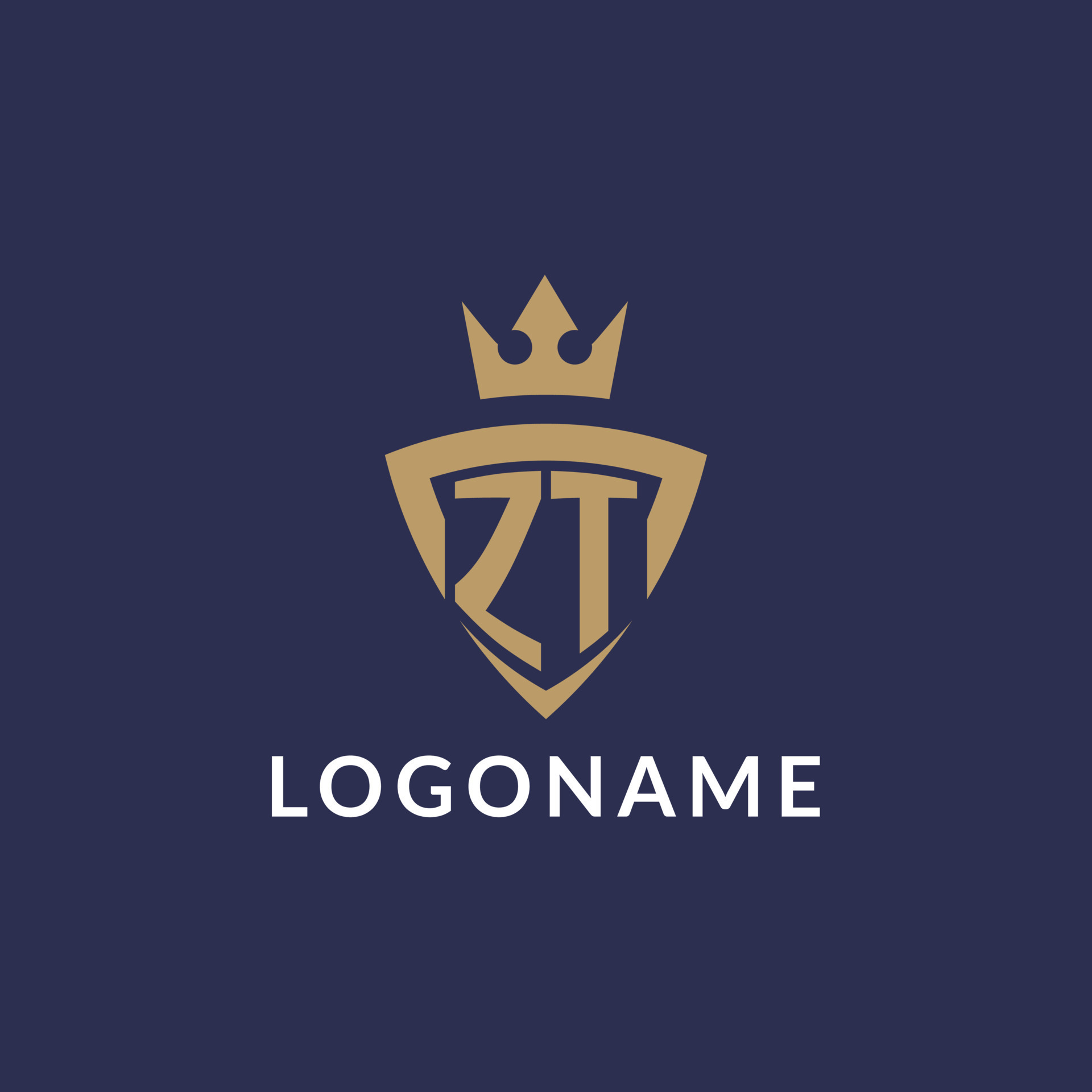 ZT logo with shield and crown, monogram initial logo style 23019649 ... ZT logo with shield and crown, monogram initial logo style 23019649 ...