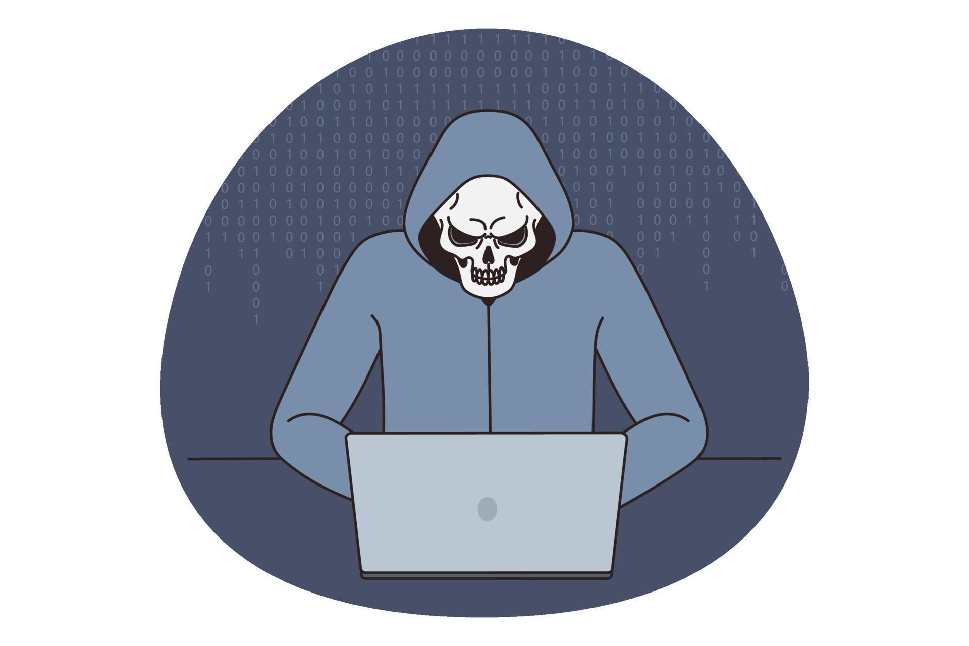 Anonymous hacker break in computer system 23019888 Vector Art at Vecteezy