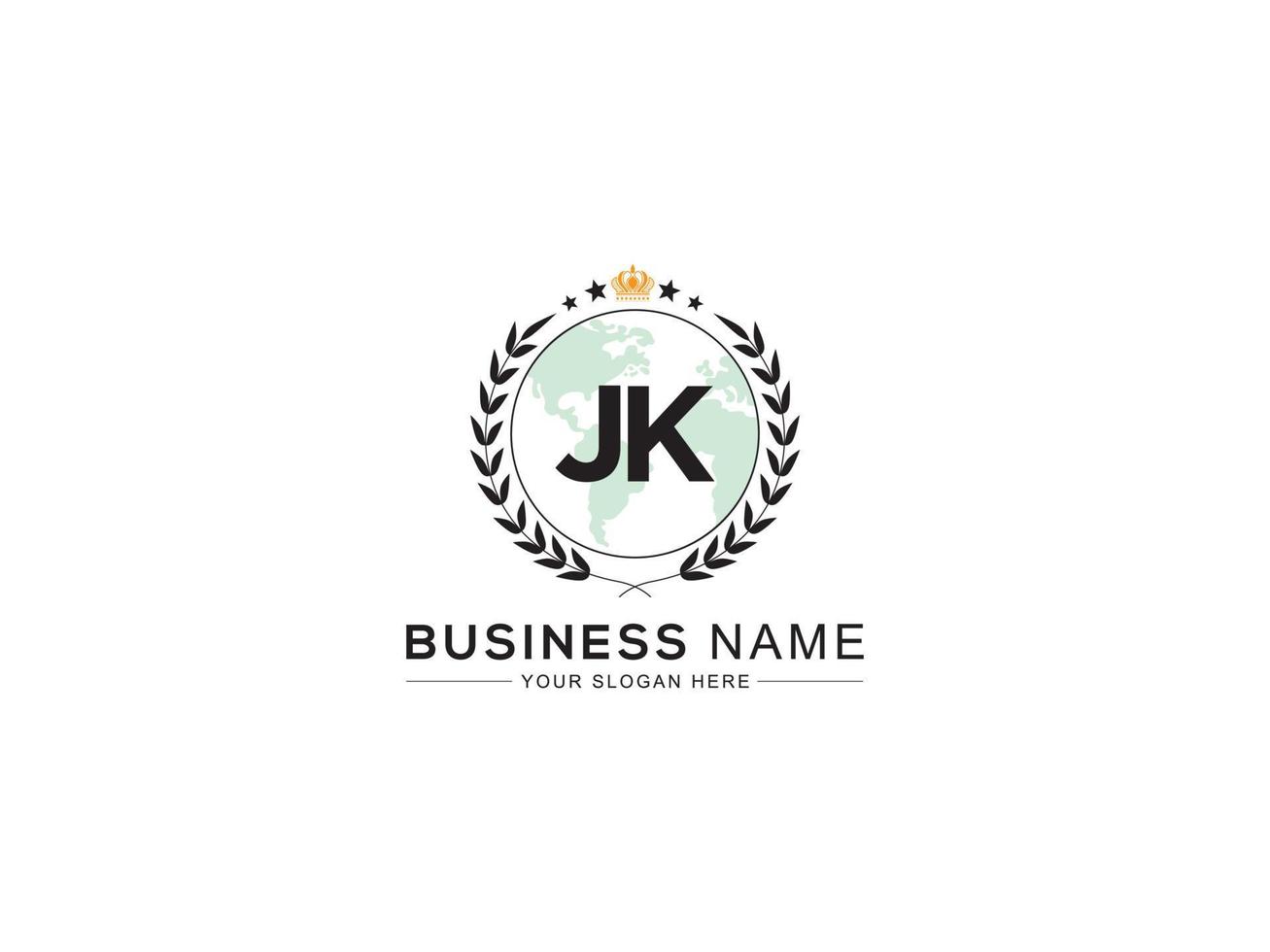 Monogram Jk Logo Letter Design, Luxury JK Royal Crown Logo Icon Vector 23022046 Vector Art at ...