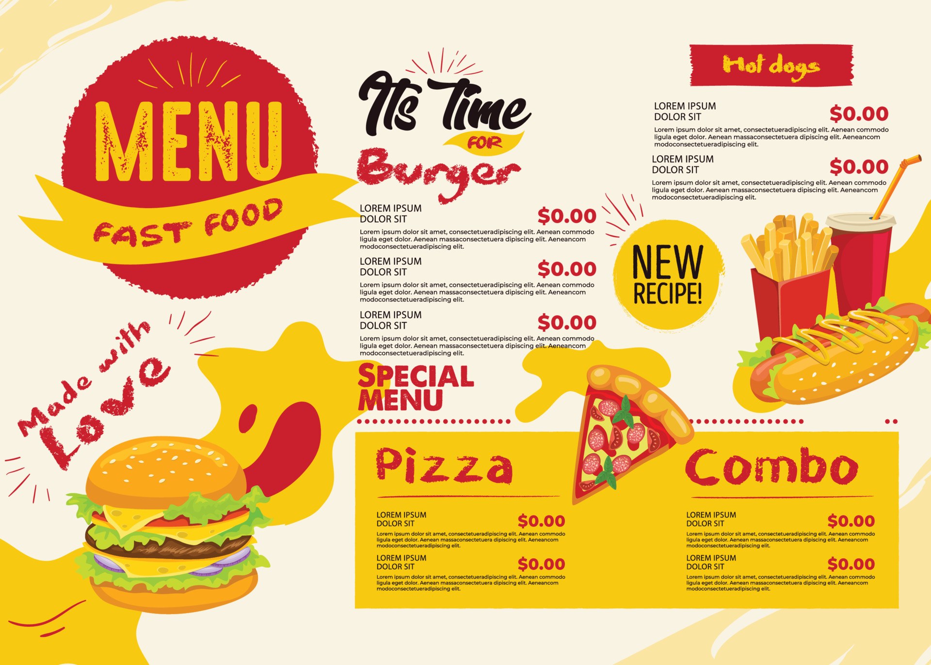 Fast Food Restaurant Menu Template