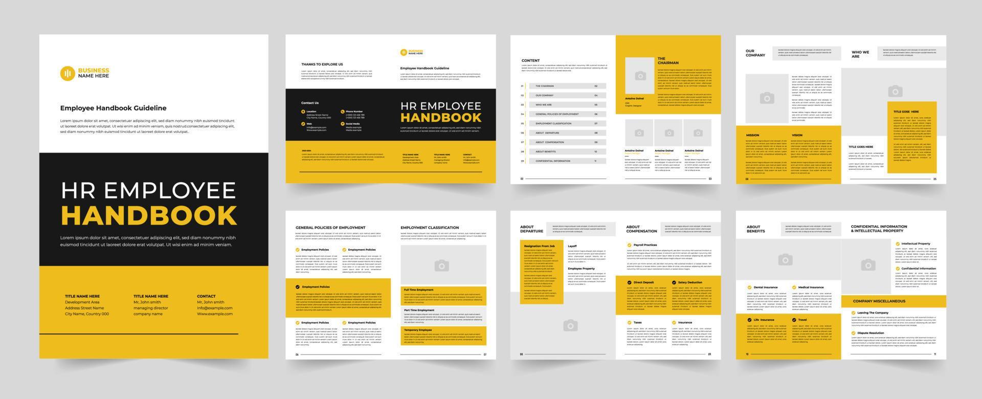 HR Employee Handbook Template 23023568 Vector Art at Vecteezy