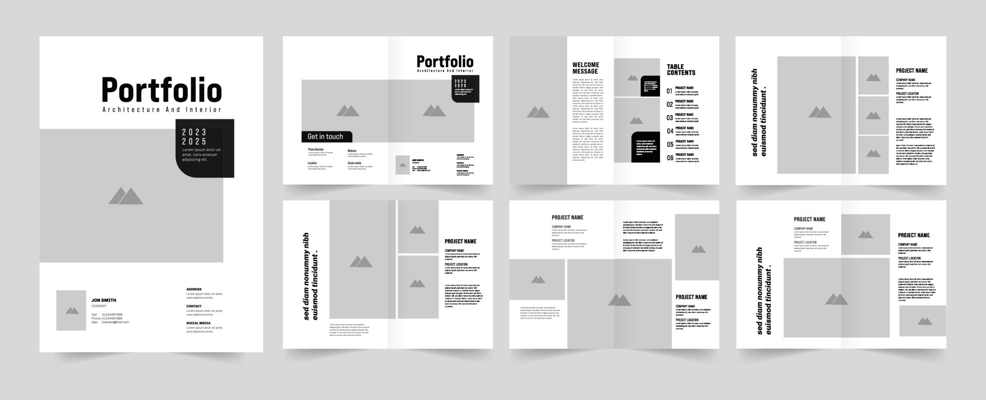 Portfolio layout template design. 23023570 Vector Art at Vecteezy