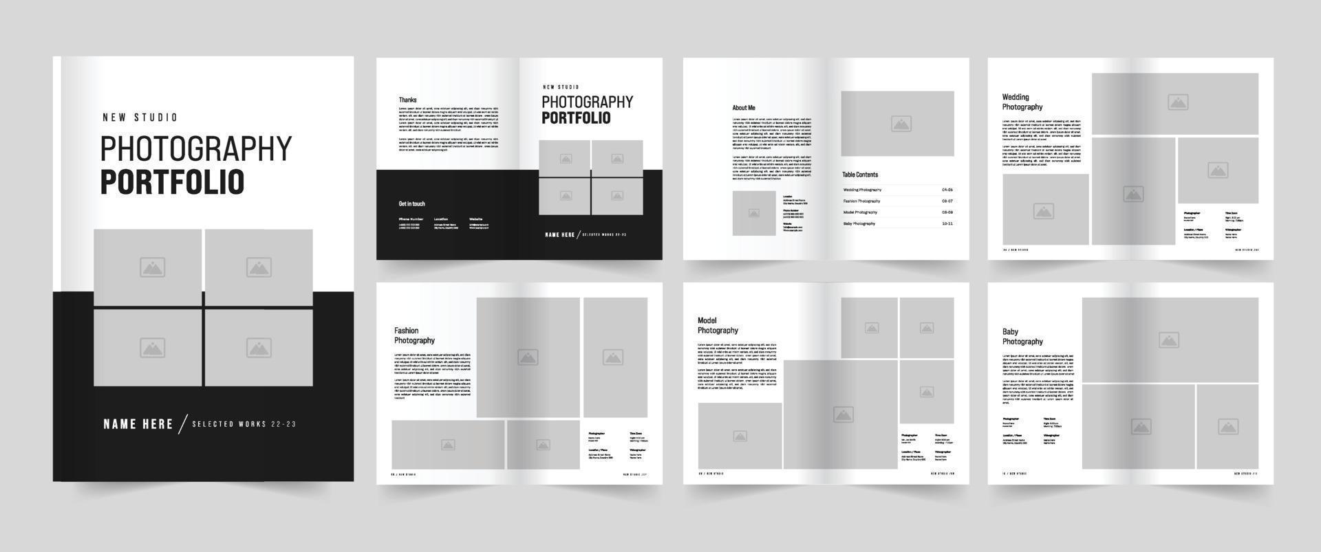 Photography Portfolio Design or Portfolio Layout Design 23023580 Vector ...