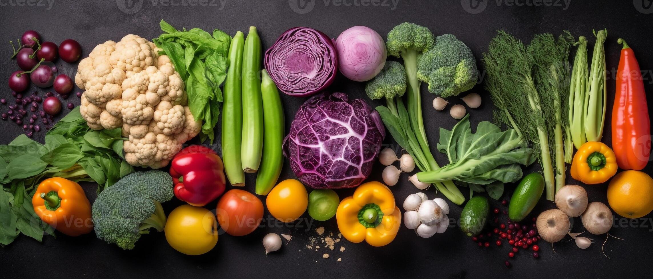 Group of vegetables, Top view with aesthetic arrangement, Black ... Group of vegetables, Top view with aesthetic arrangement, Black ...