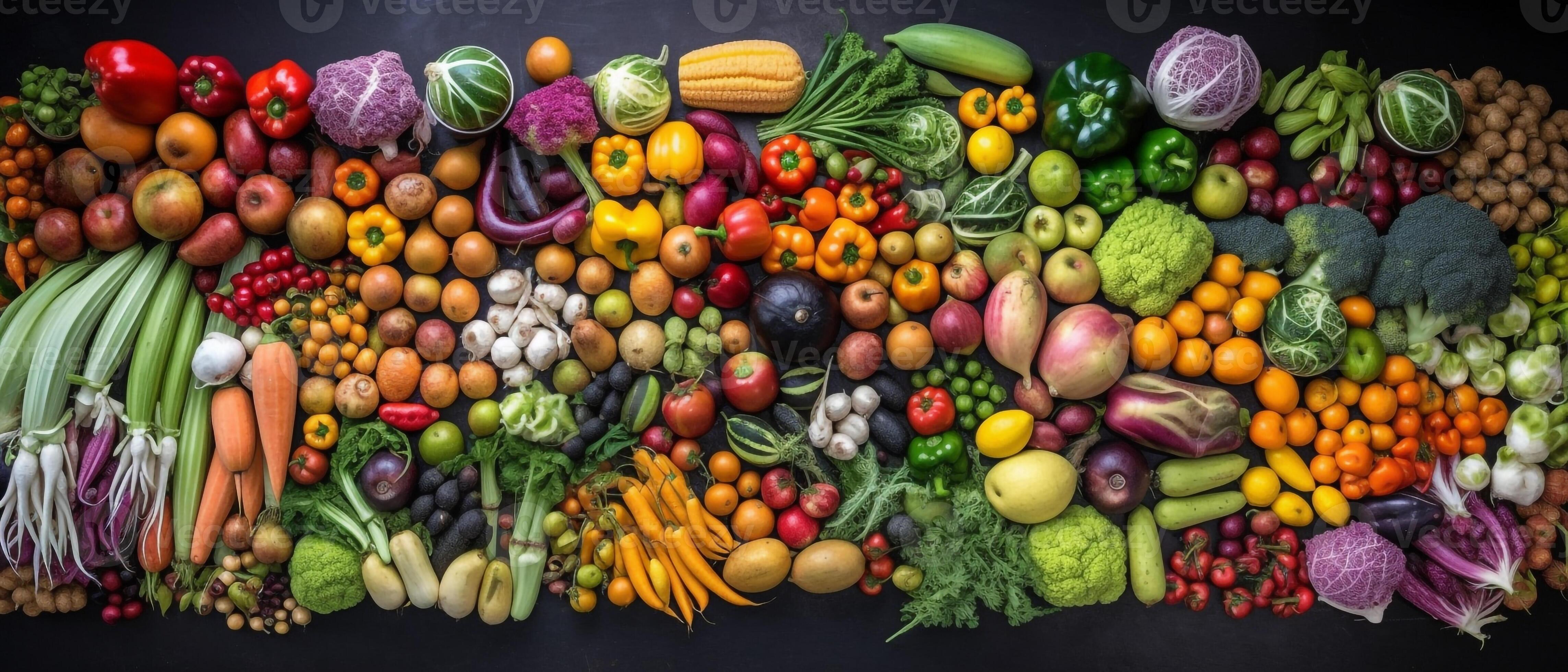 Group of vegetables, Top view with aesthetic arrangement, Black ... Group of vegetables, Top view with aesthetic arrangement, Black ...