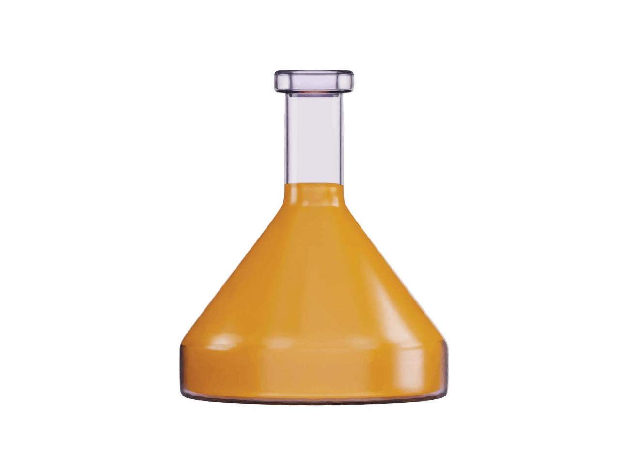 Transparent glass laboratory flask. flask filled with liquid icon 3d ...