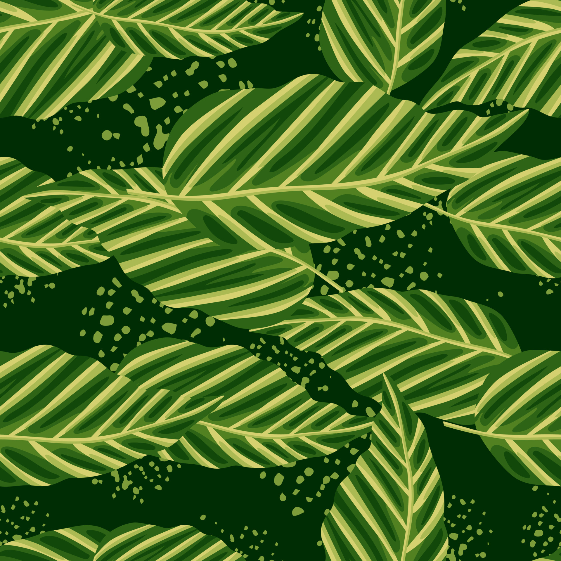 Decorative Tropical Palm Leaves Seamless Pattern Jungle Leaf Wallpaper Exotic Botanical