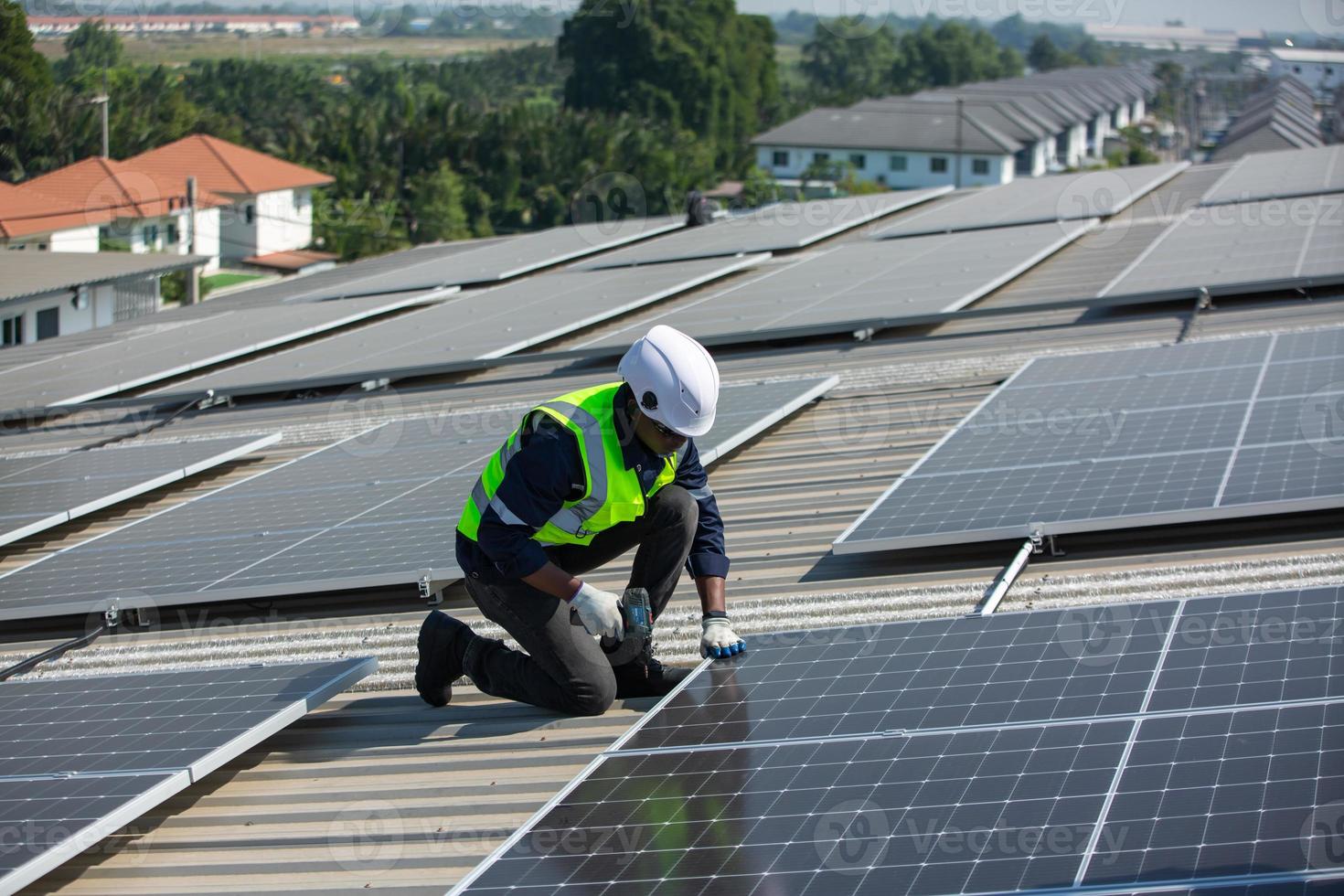 Solar cell panels at solar farm 23032533 Stock Photo at Vecteezy