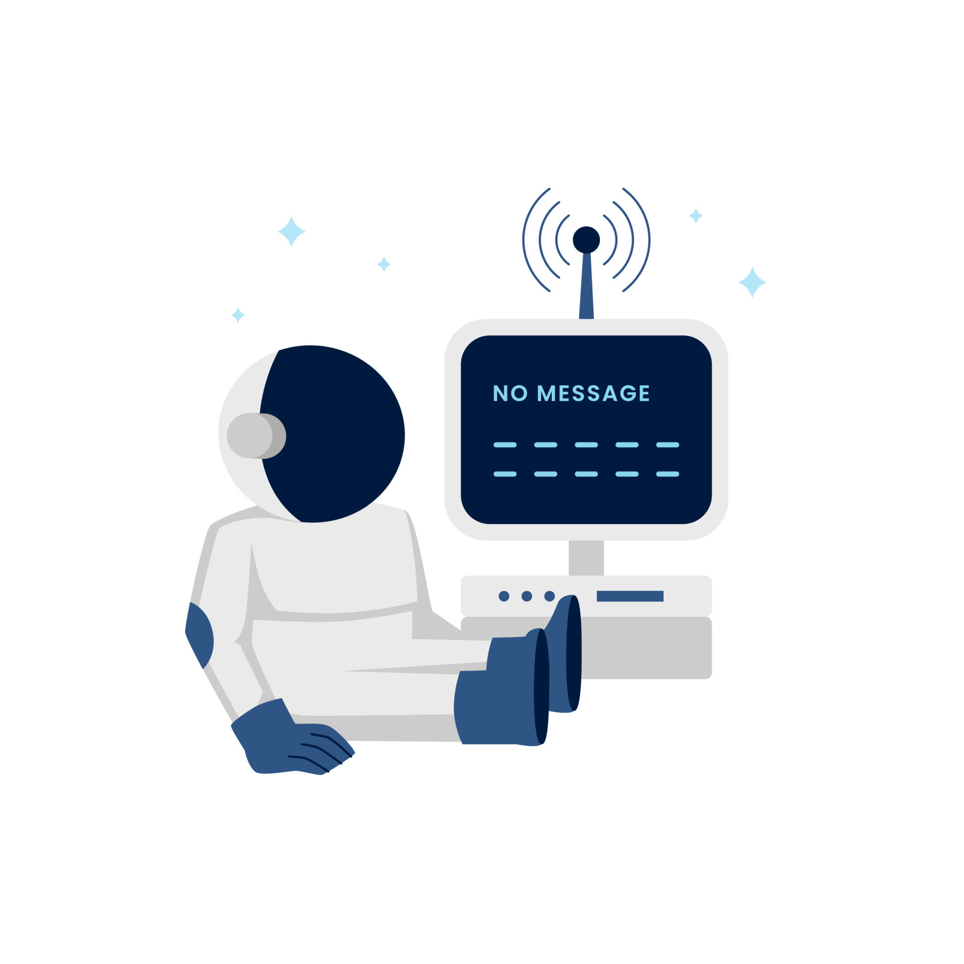 No mensaje a pantalla computadora a espacio con galaxia para No datos o ...